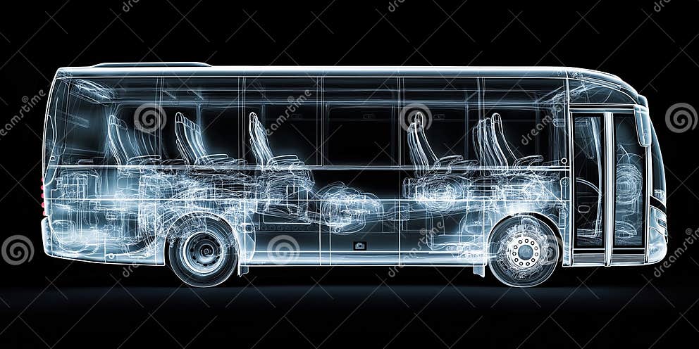 Transparent View of a Modern Bus Technology and Interior Design ...