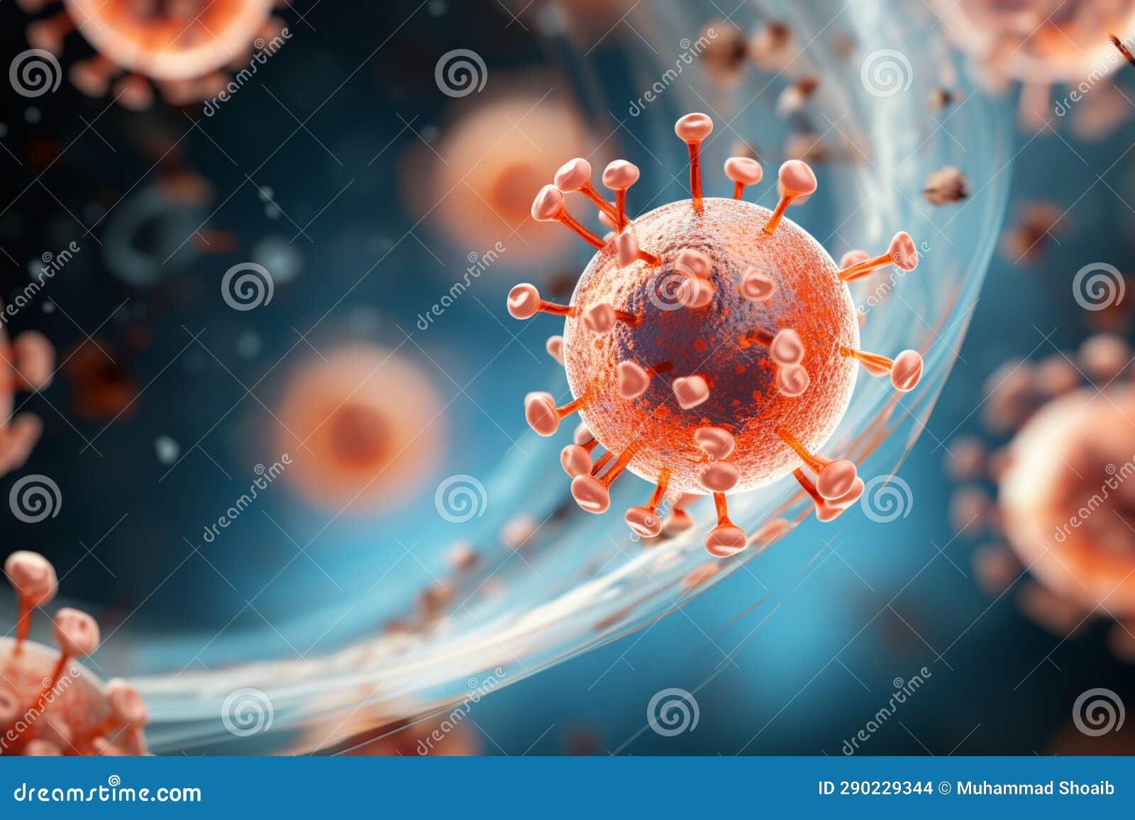 Transparent Virus Specimen Vividly Portrayed Within A 3D Rendered ...