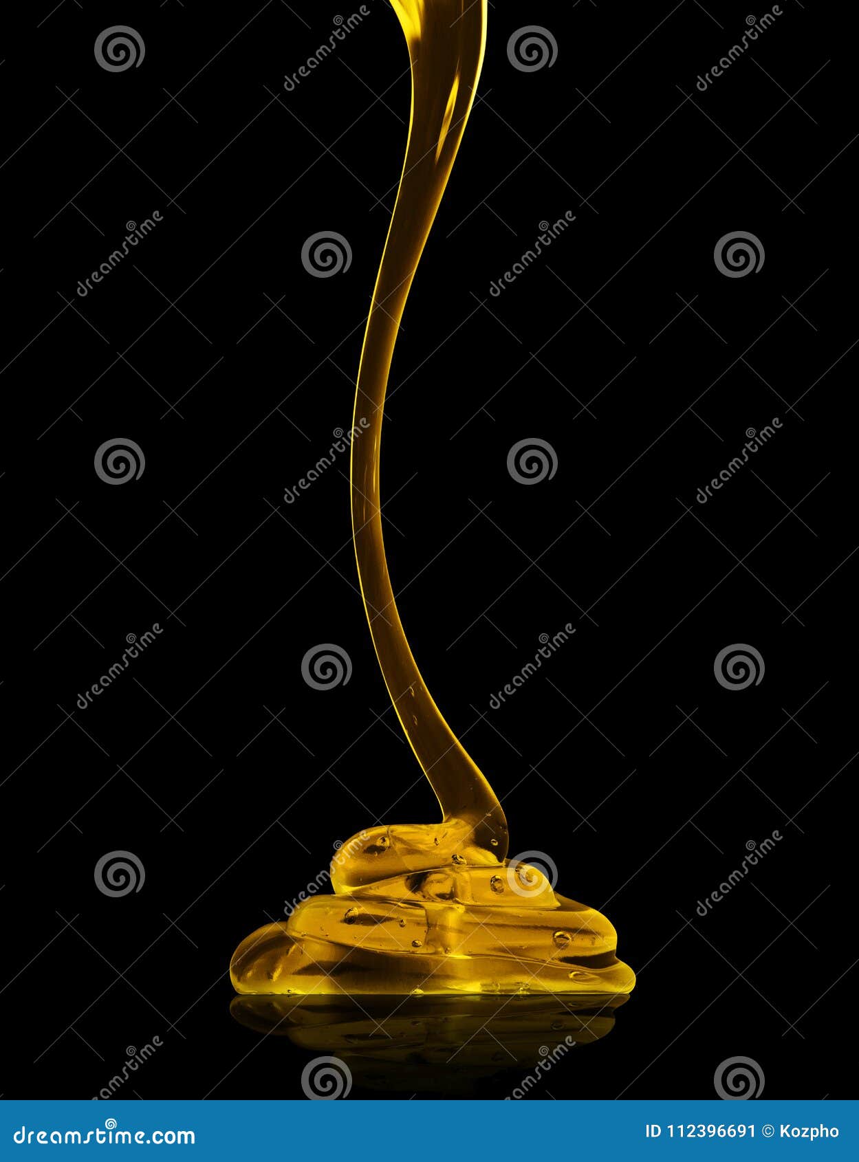 Transparent Viscous Liquid Flows on a Black Background Stock Image ...