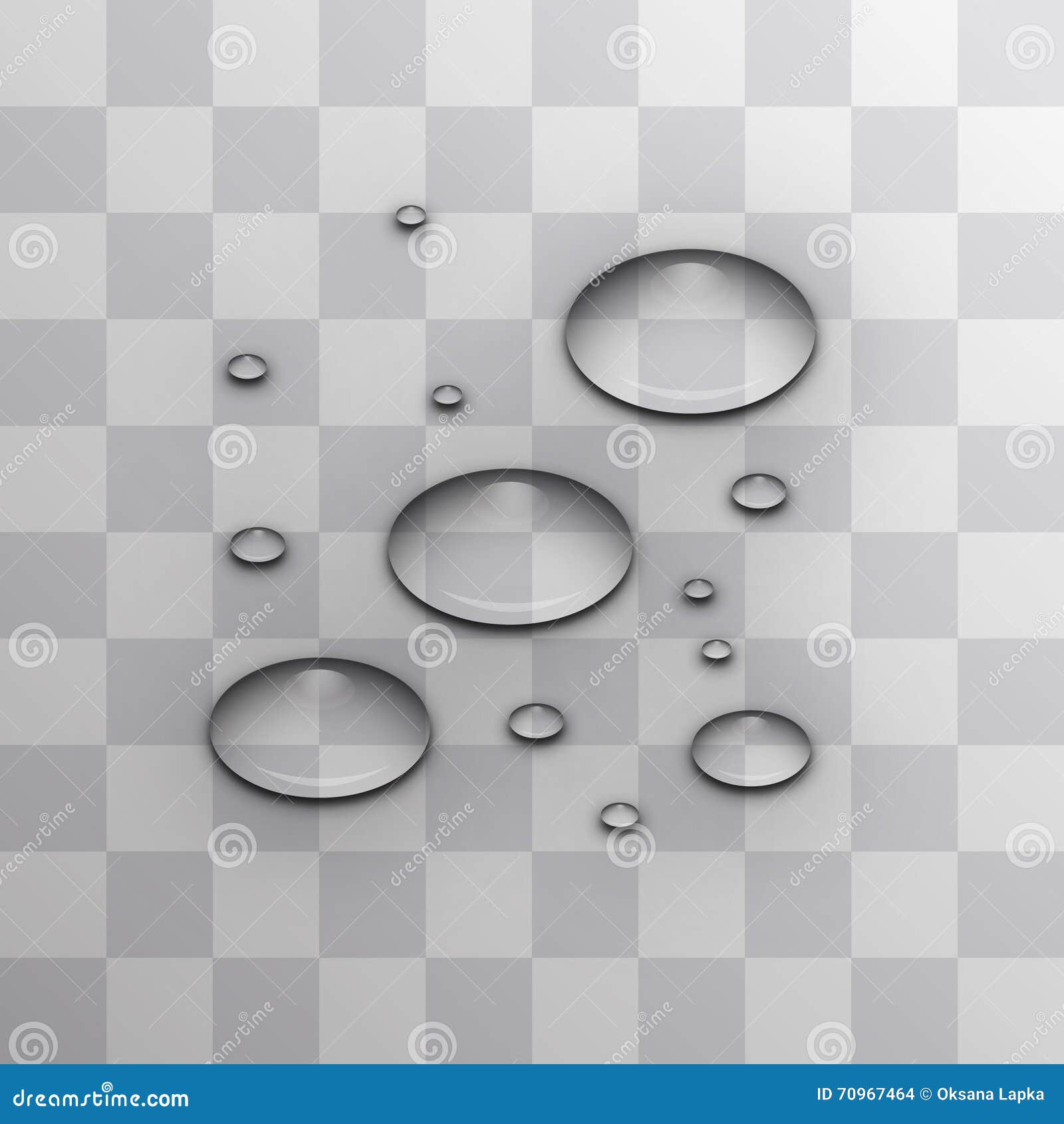 Transparent Water Drop on Light Gray Background, Vector Illustration ...
