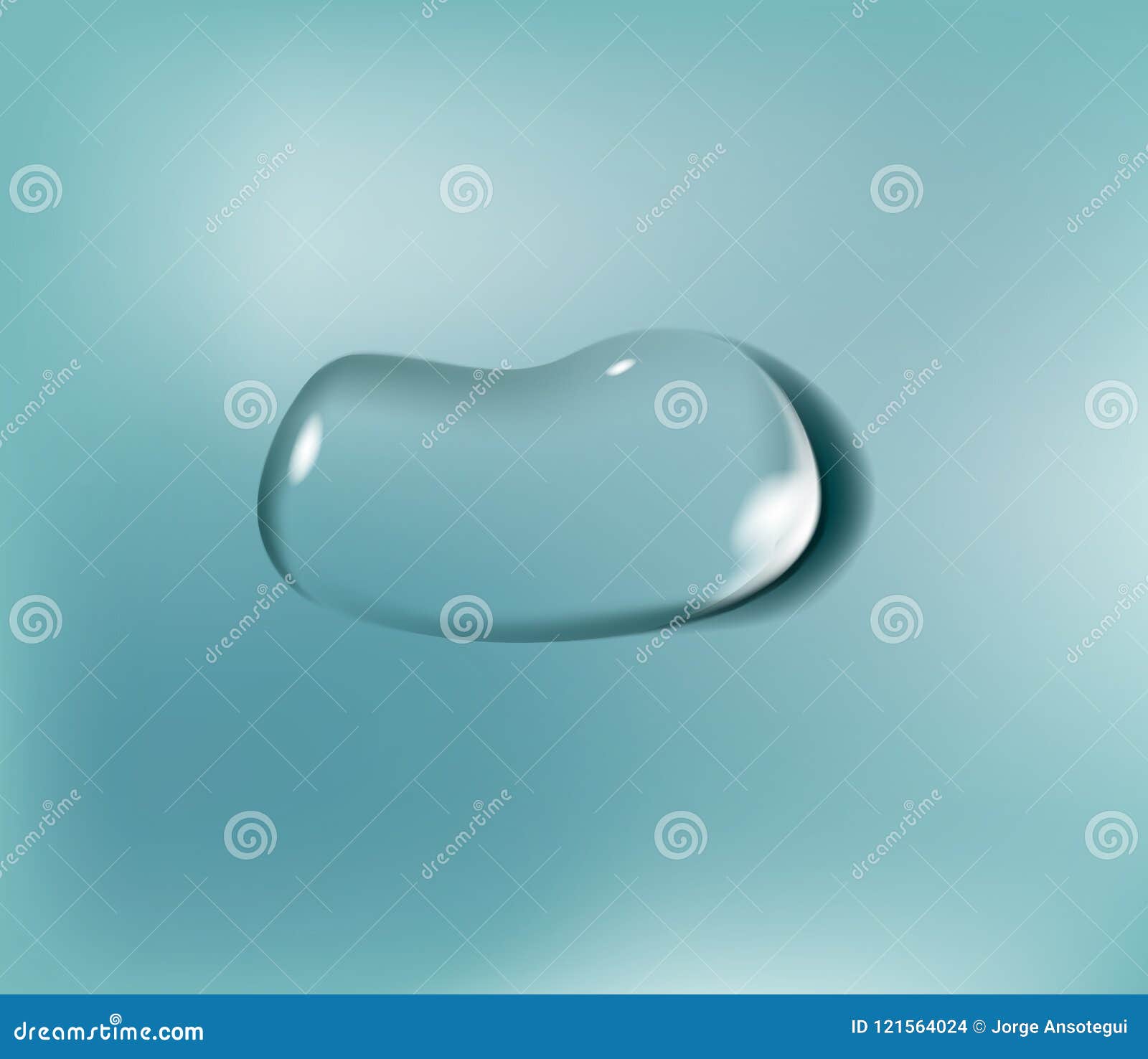 Transparent Water Drop on Light Isolated. Stock Vector - Illustration ...