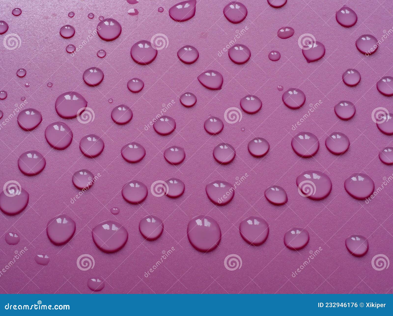 Transparent Water Drops on the Violet Plastic Surface Stock Photo ...