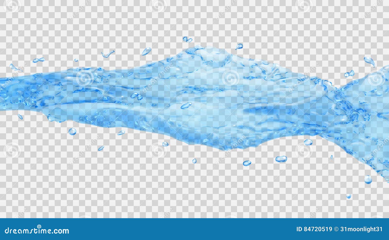 Transparent water jet stock vector. Illustration of flowing - 84720519