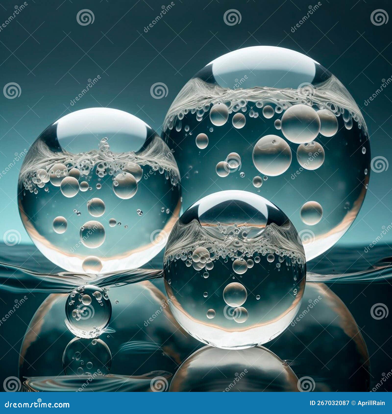 Transparent Water Spheres Against a Stunning Backdrop of Mountains and ...
