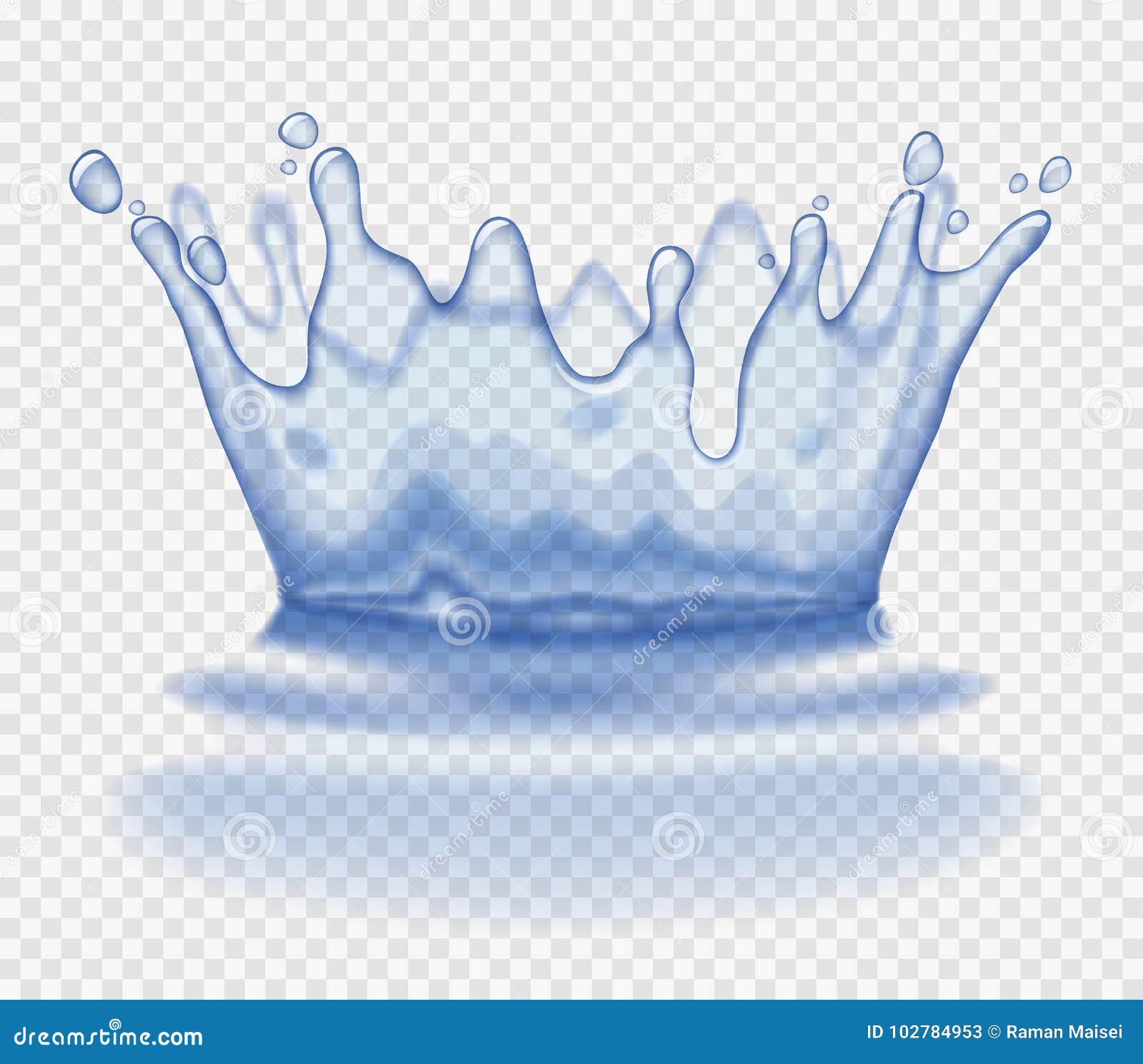 Transparent Water Splash and Crown Stock Vector - Illustration of macro ...