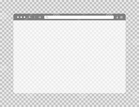 Transparent Web Browser Window. Template of Website Page. Empty Mockup ...
