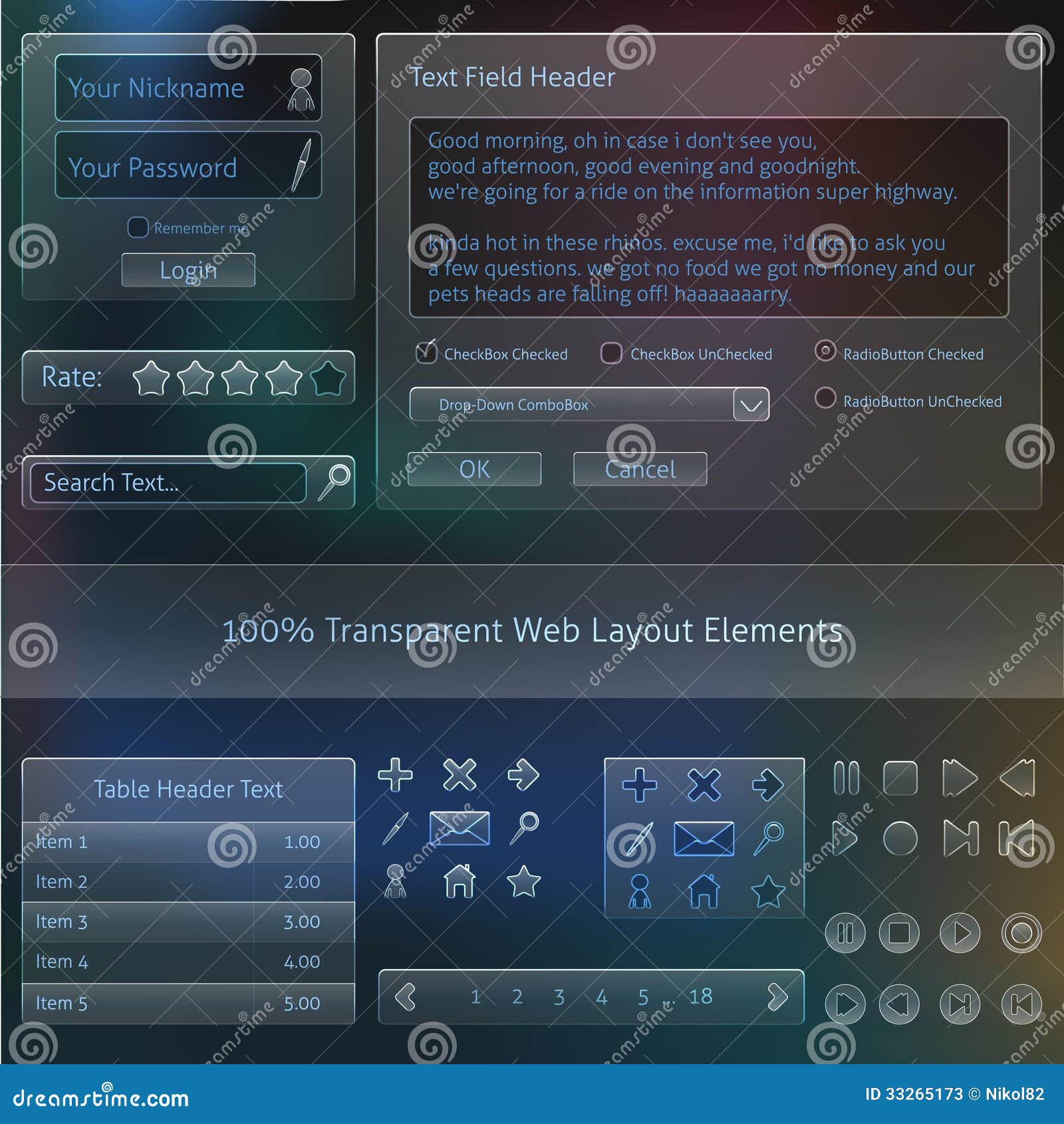 Transparent Web-design Fields Templates Stock Illustration ...