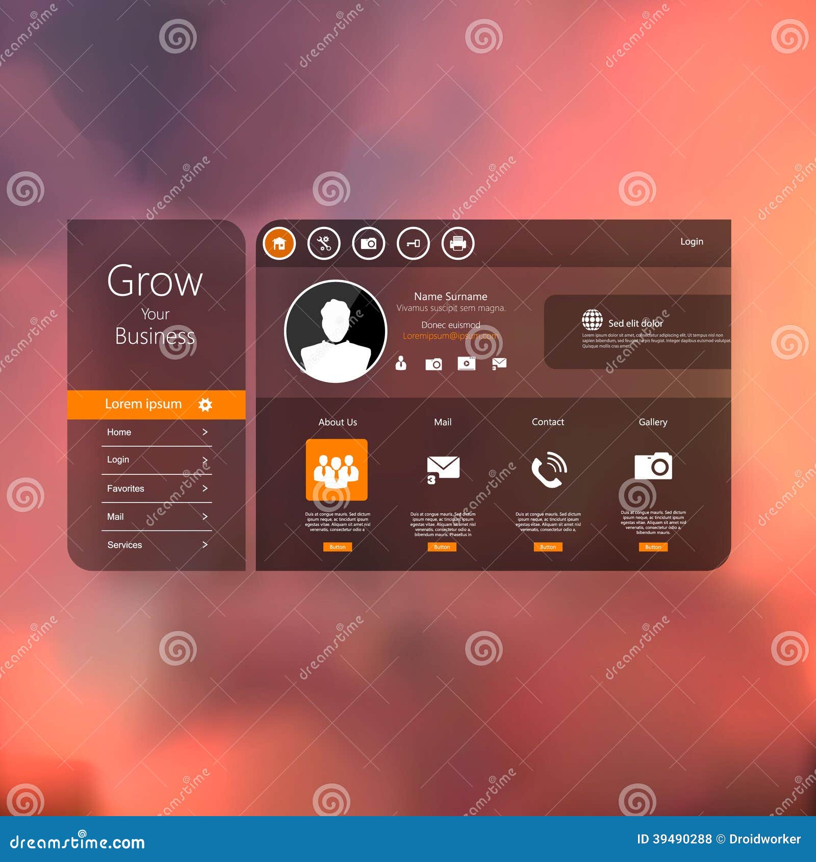 Transparent Website Template Stock Vector - Illustration of password ...