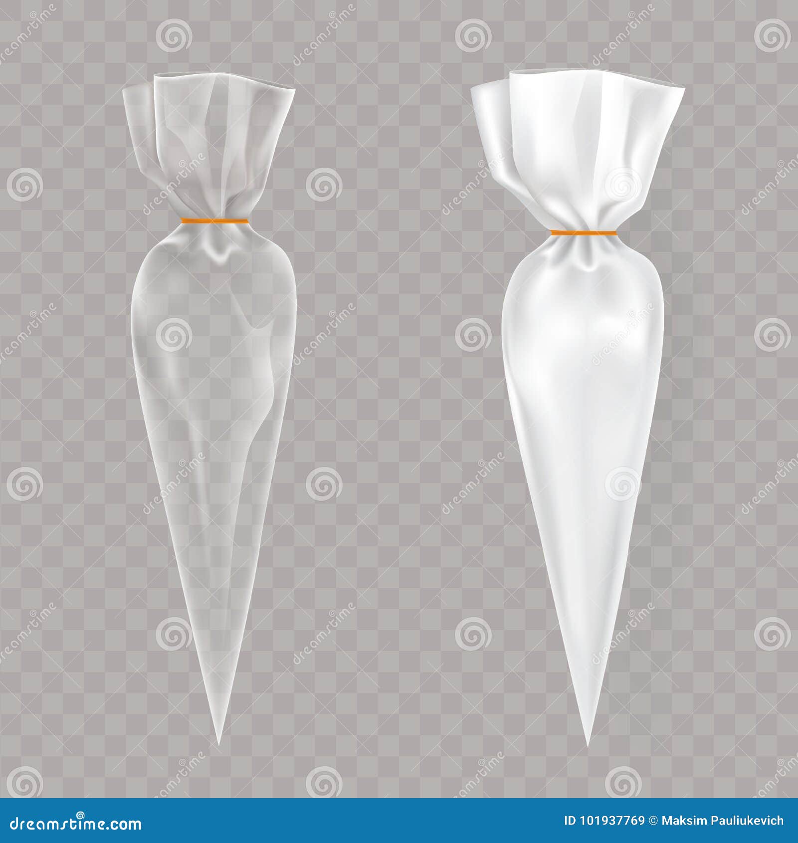 Plastic Cone Packets Realistic Vector Stock Vector - Illustration of ...