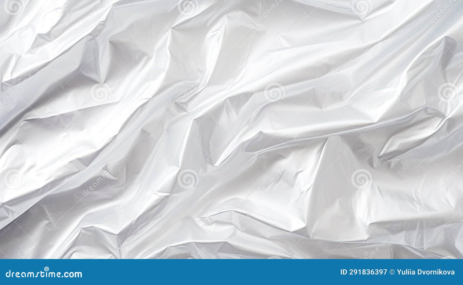 Transparent White Glossy Wrinkled Plastic Texture. Crumpled Thin ...
