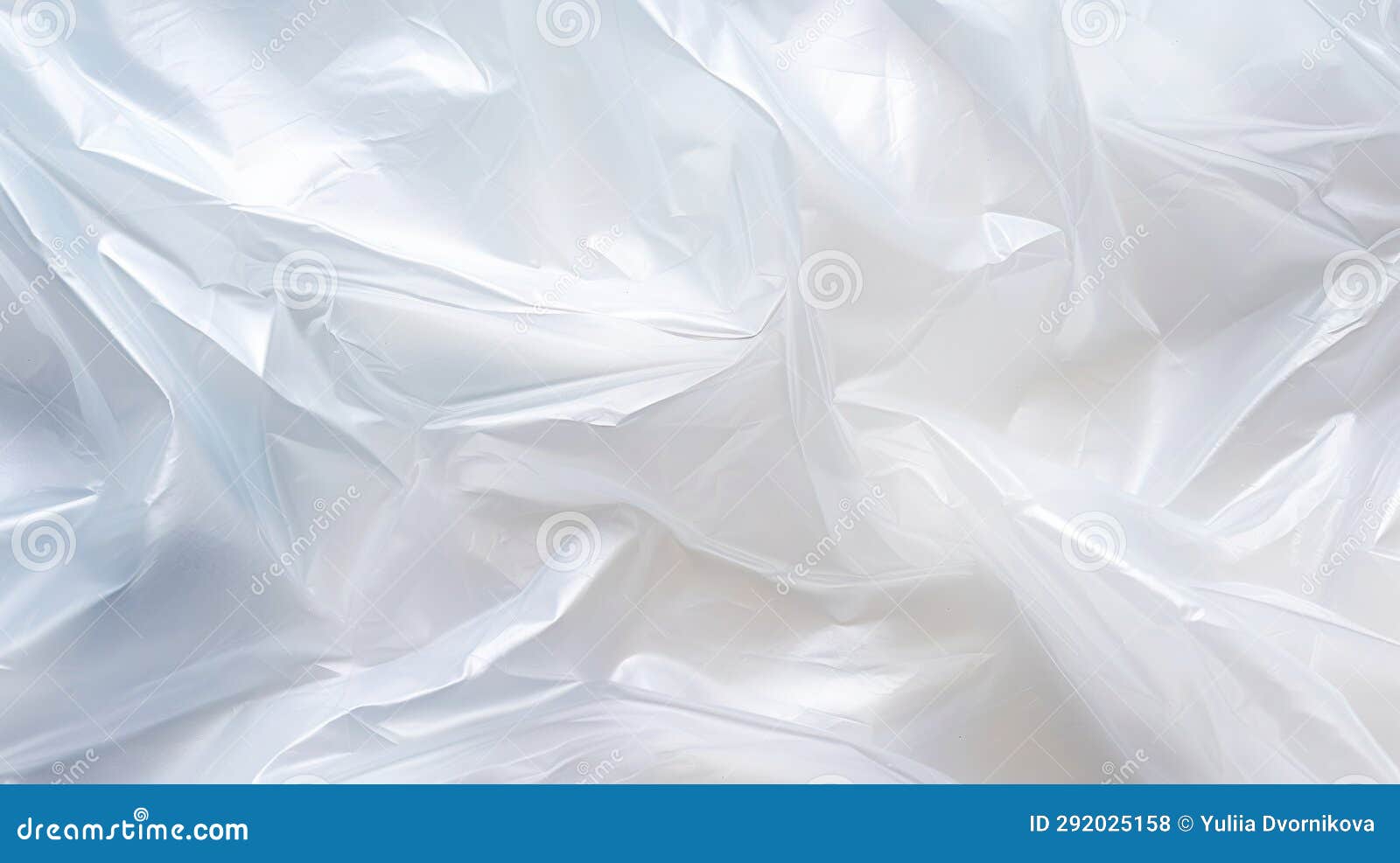 Transparent White Glossy Wrinkled Plastic Texture. Crumpled Thin ...