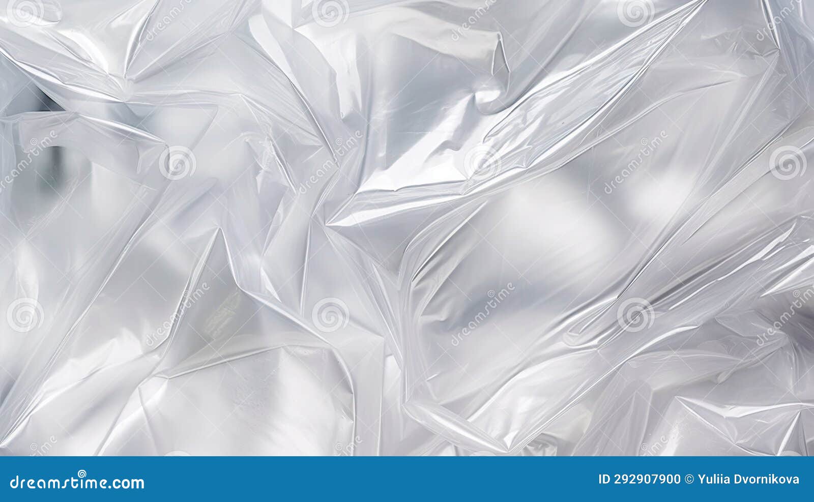 Transparent White Glossy Wrinkled Plastic Texture. Crumpled Thin ...