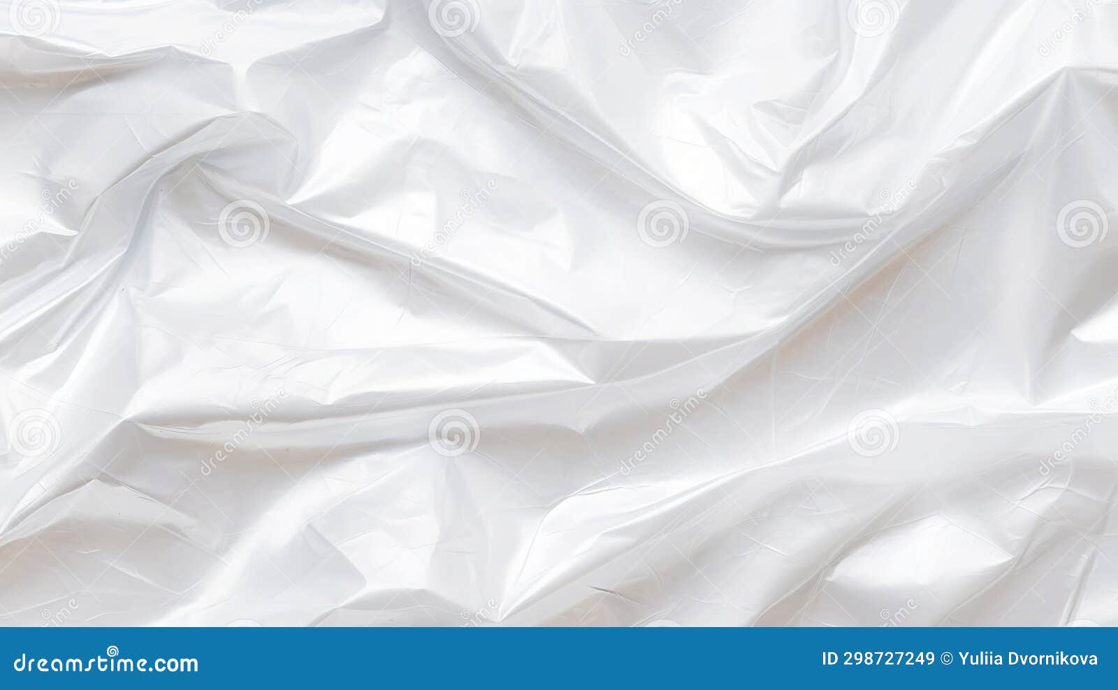 Transparent White Glossy Wrinkled Plastic Texture. Crumpled Thin ...