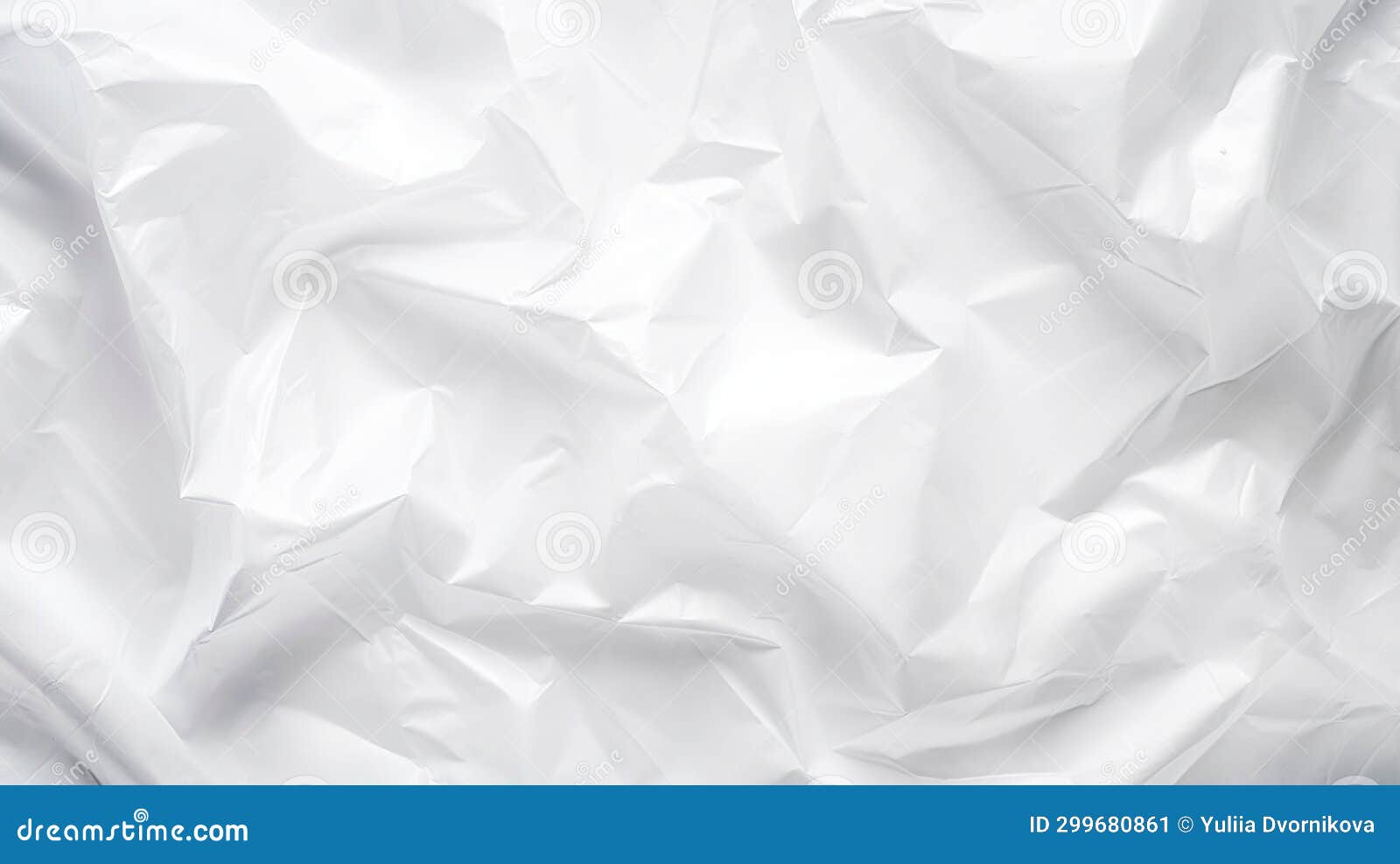 Transparent White Glossy Wrinkled Plastic Texture. Crumpled Thin ...