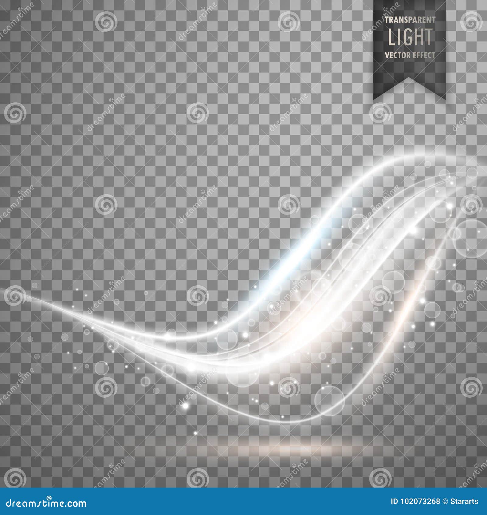 Transparent White Light Effect in Wavy Shape Stock Vector ...