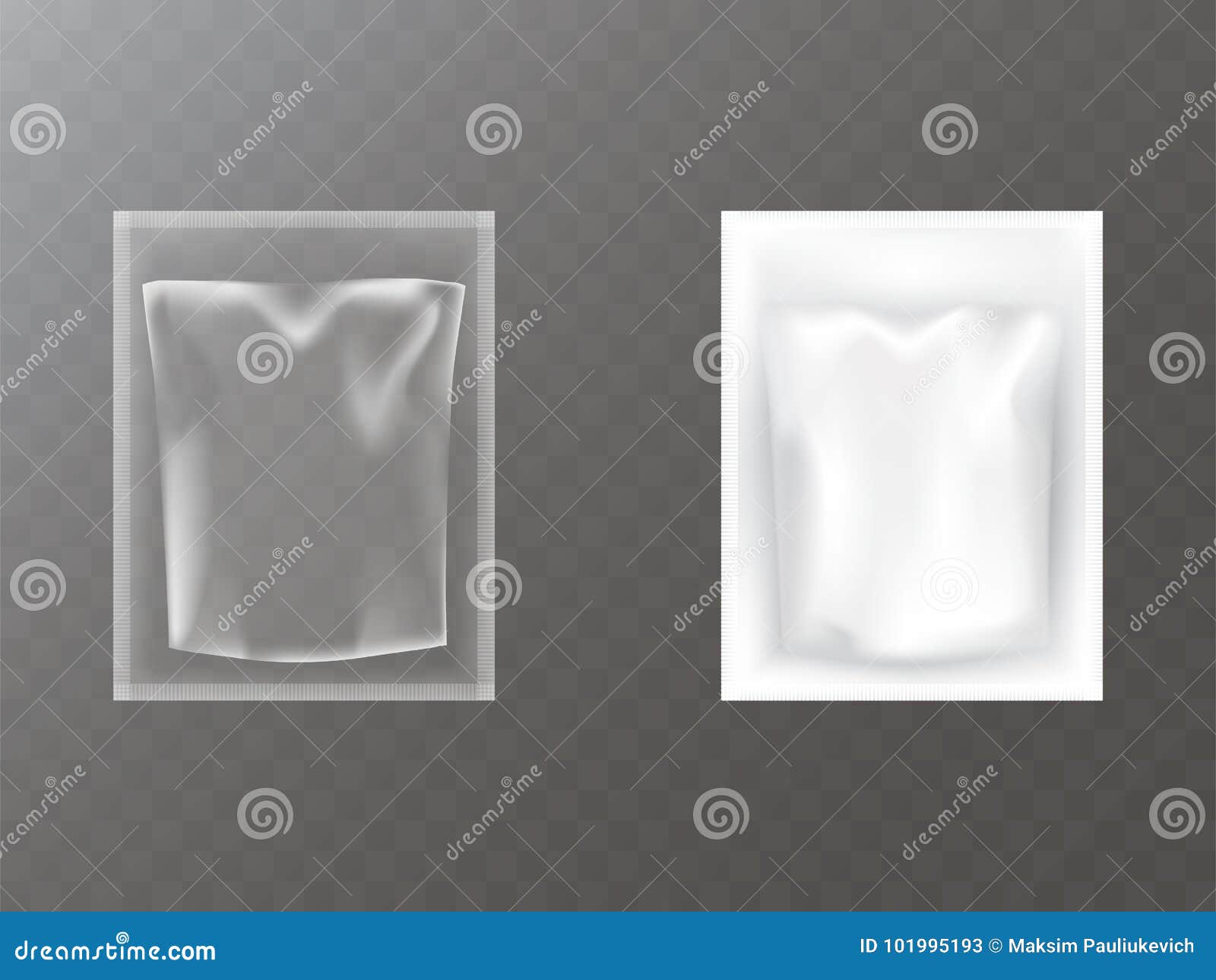 Plastic Packets With Hand Hole Realistic Vector | CartoonDealer.com ...