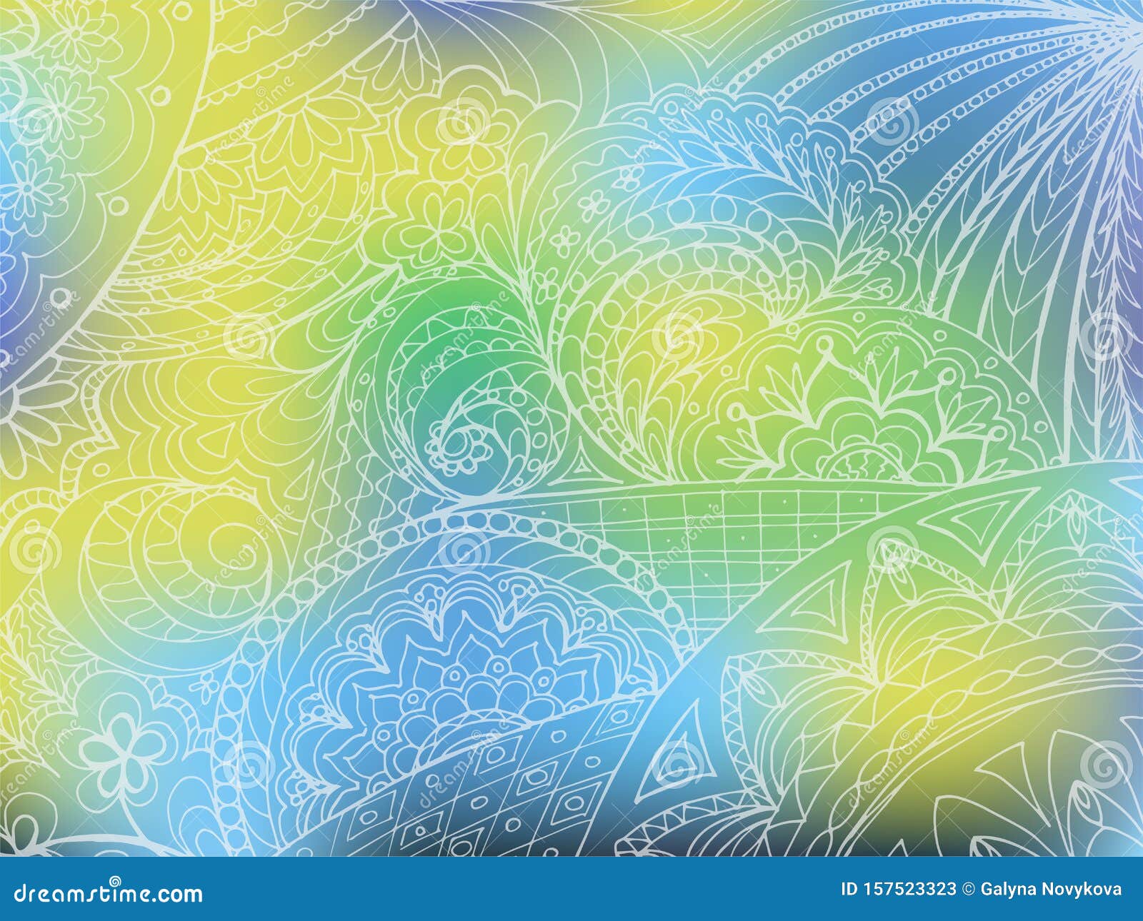 Transparent White Zen Pattern on the Blue Gradient Stock Vector ...