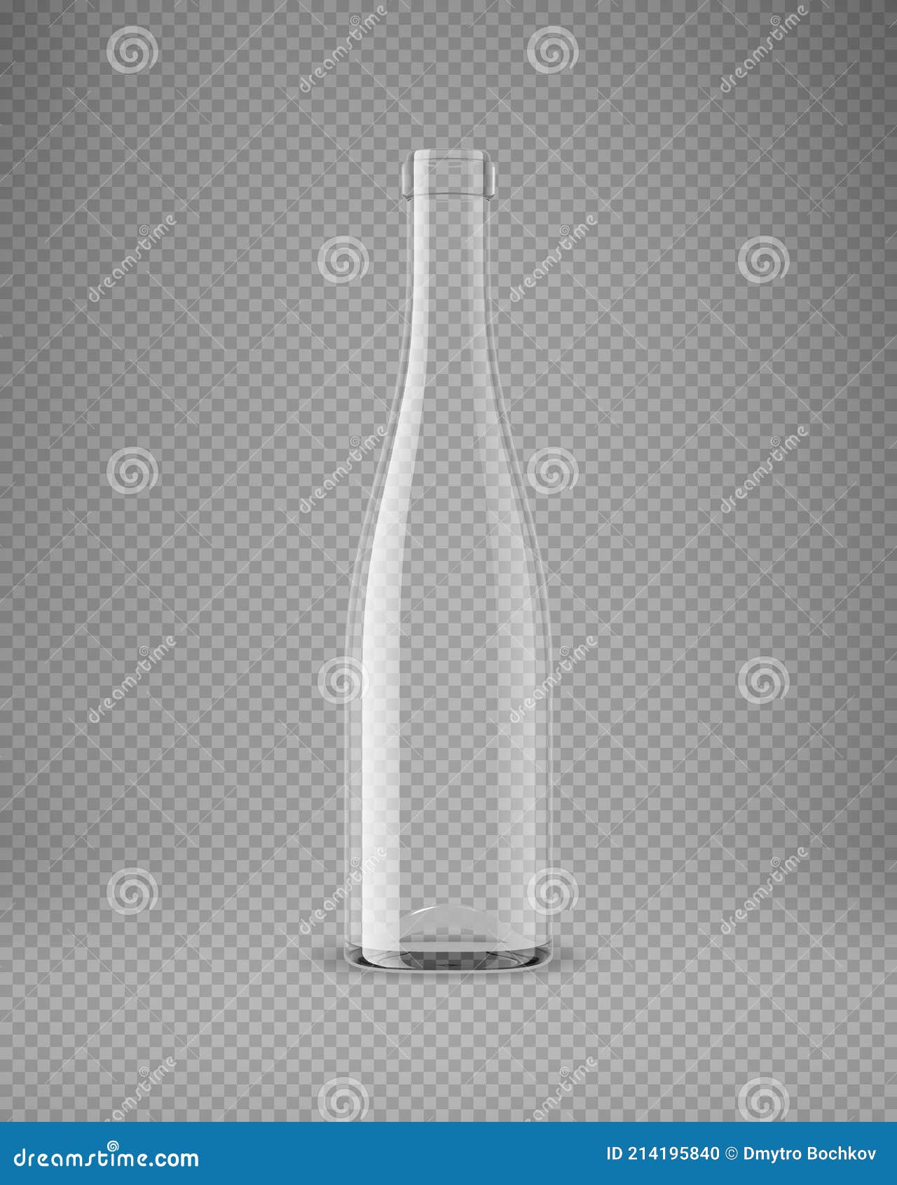 Transparent Wine Bottle Isolated. 3D Illustration Stock Vector ...