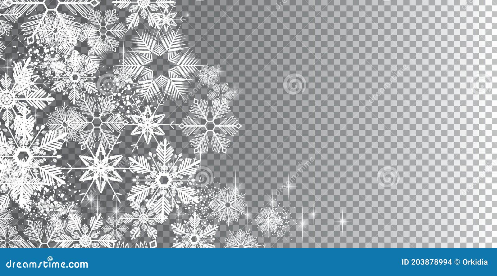 Transparent Winter Snowflakes Background Cartoon Vector | CartoonDealer ...