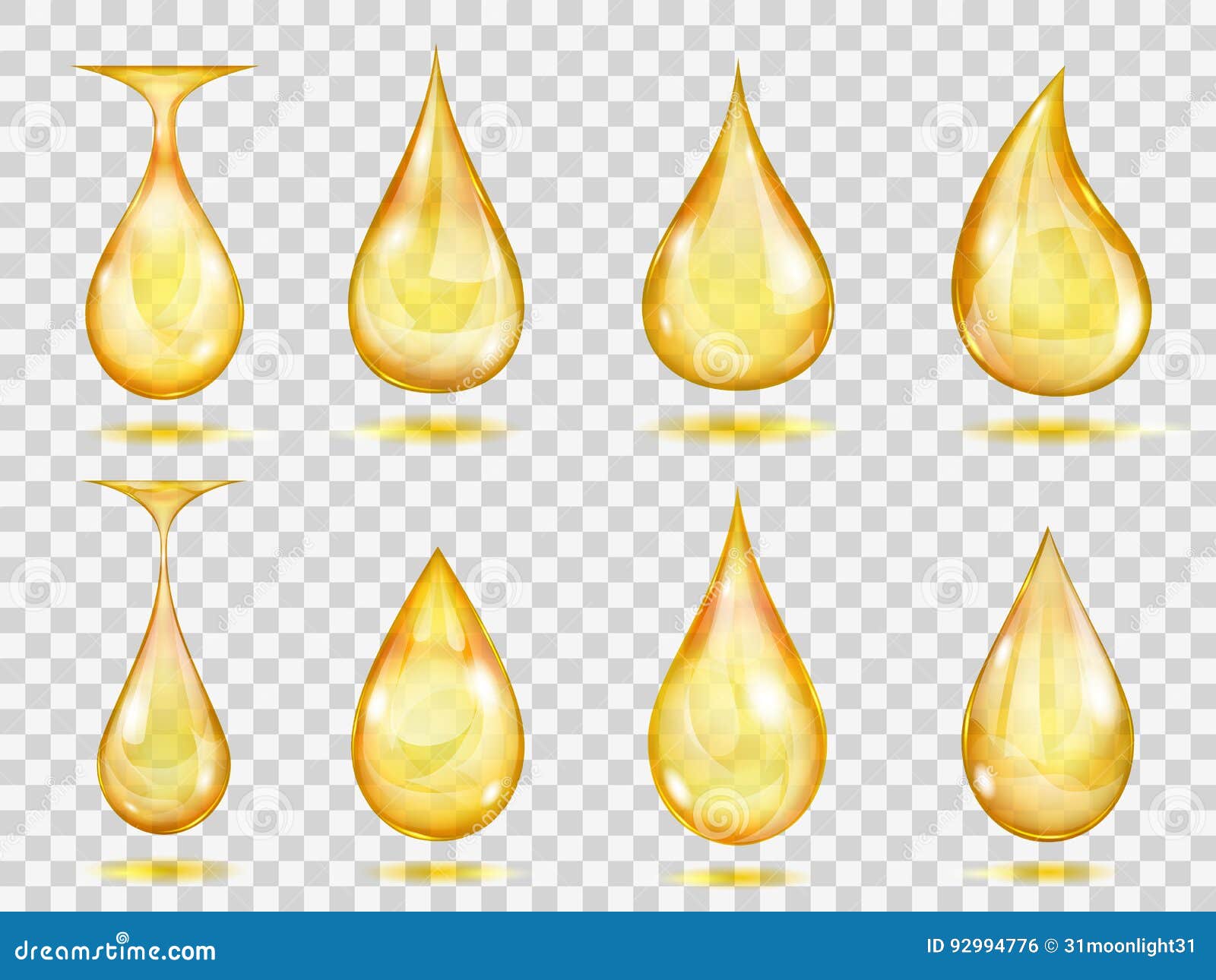 Transparent yellow drops stock vector. Illustration of yellow - 92994776