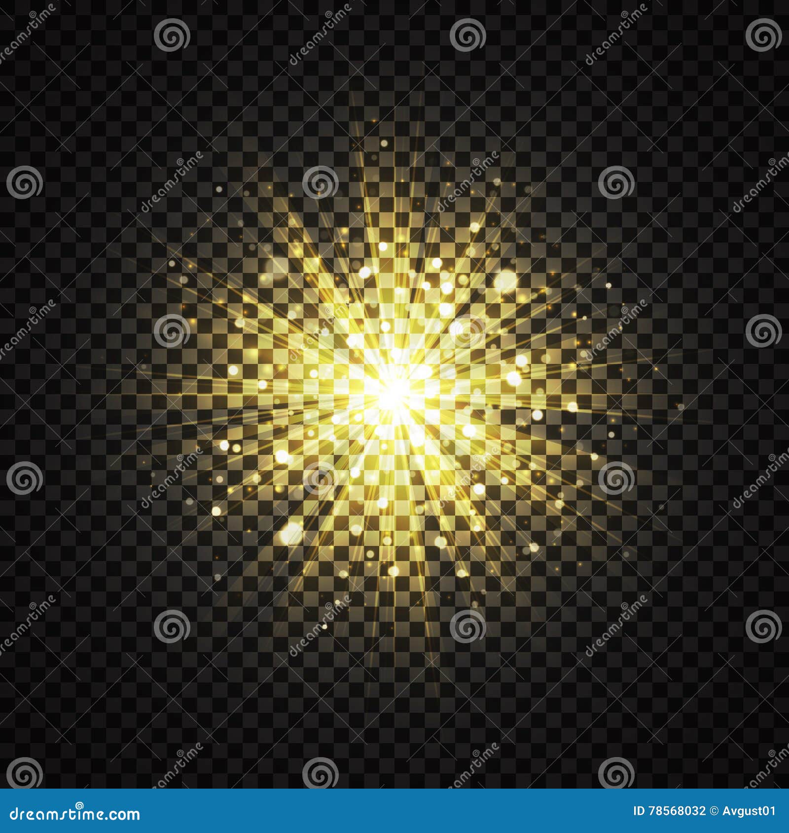 Transparent Yellow Glowing Light Glitter Background Effect Stock Vector ...