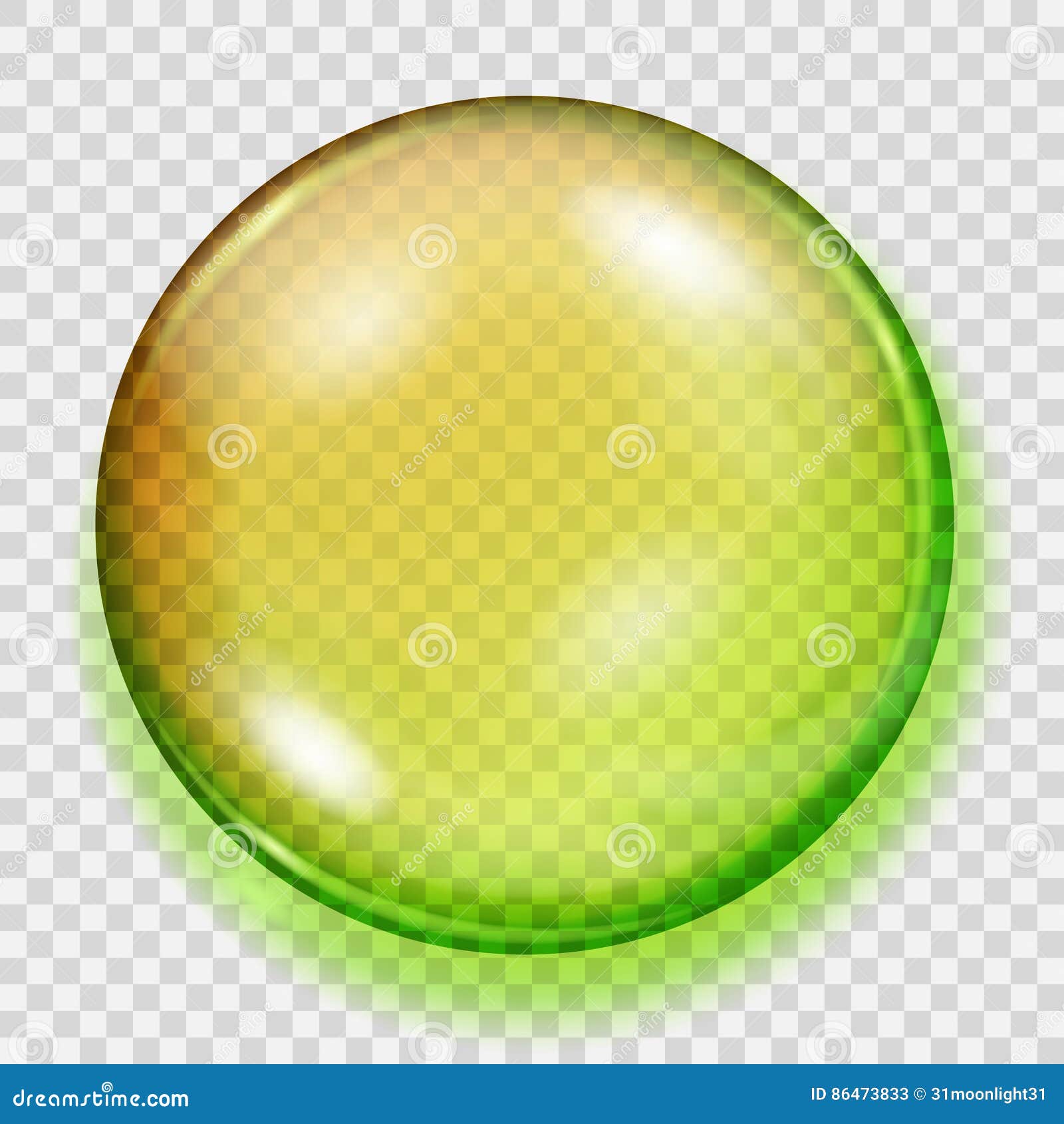Transparent Yellow and Green Sphere with Shadow Stock Vector ...