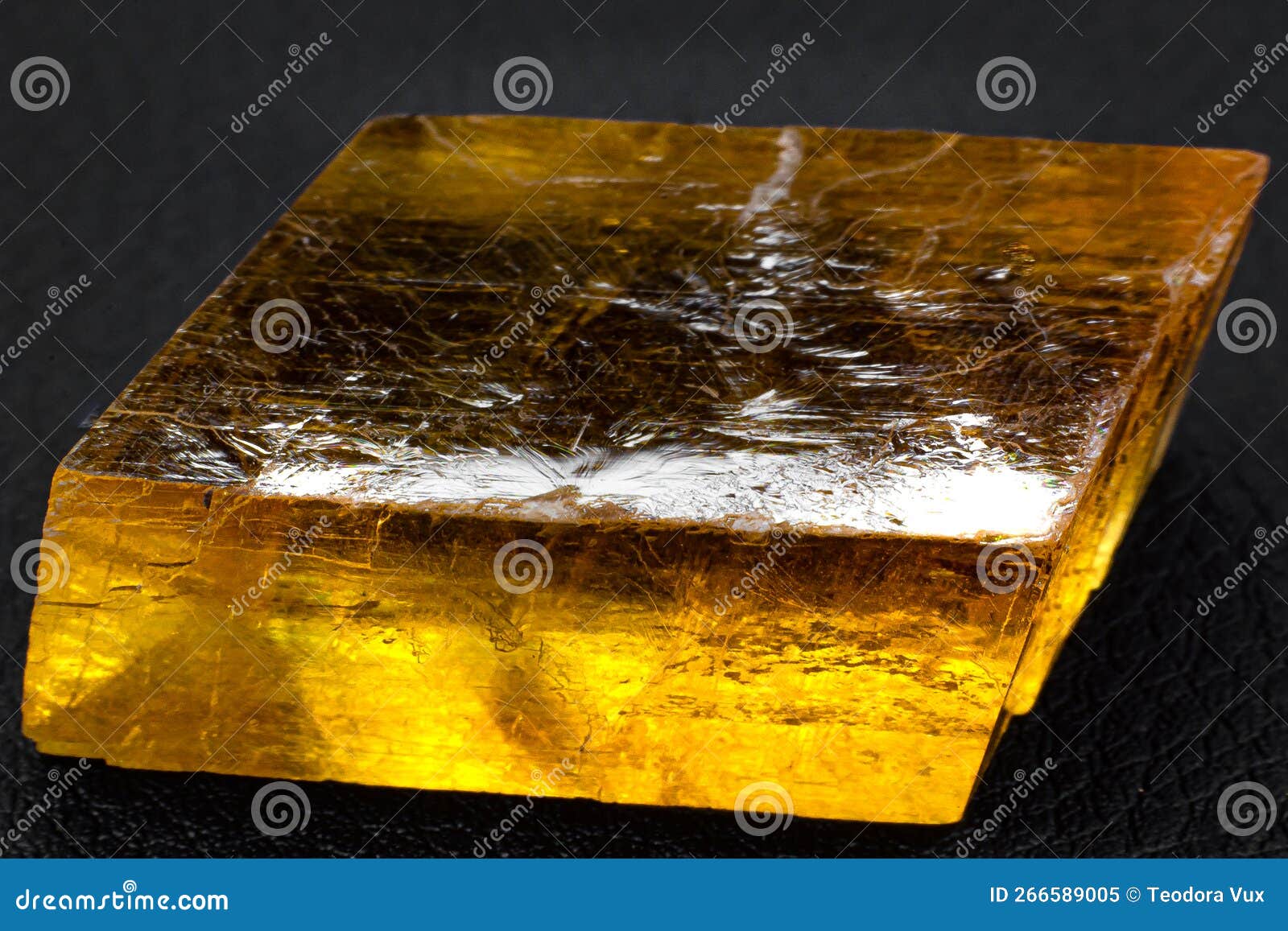 Transparent Yellow Orange Rectangular Optical Calcite Crystal Iceland ...