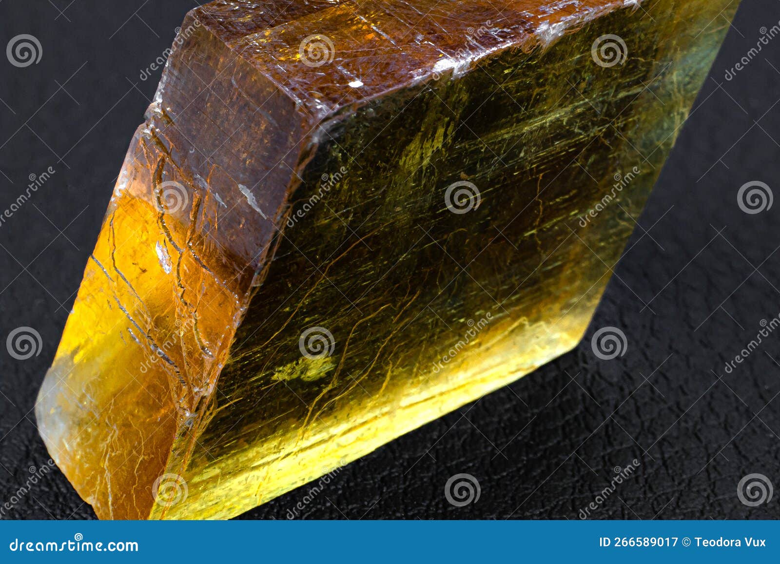 Transparent Yellow Orange Rectangular Optical Calcite Crystal Iceland ...