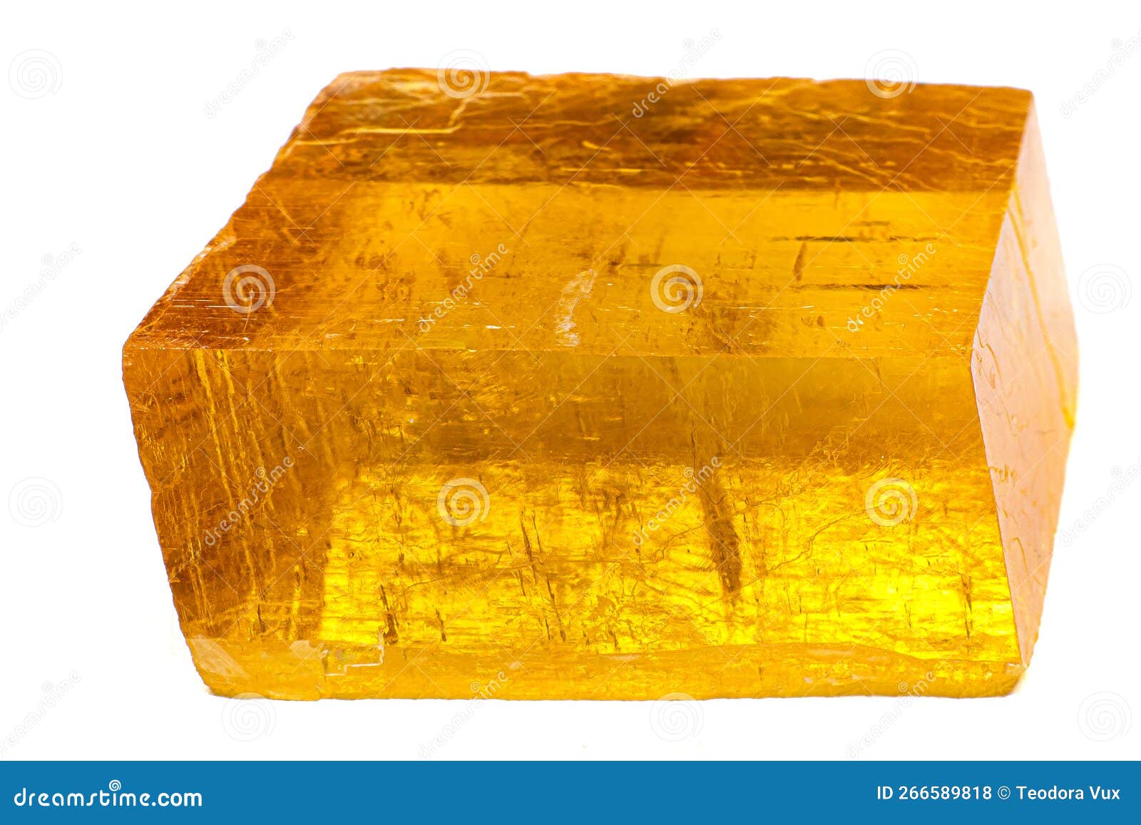 Transparent Yellow Orange Rectangular Optical Calcite Crystal Iceland ...