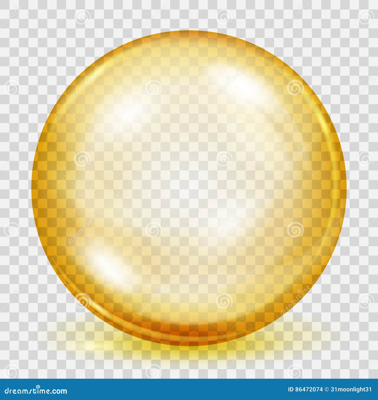 Transparent Yellow Sphere with Shadow Stock Vector - Illustration of ...