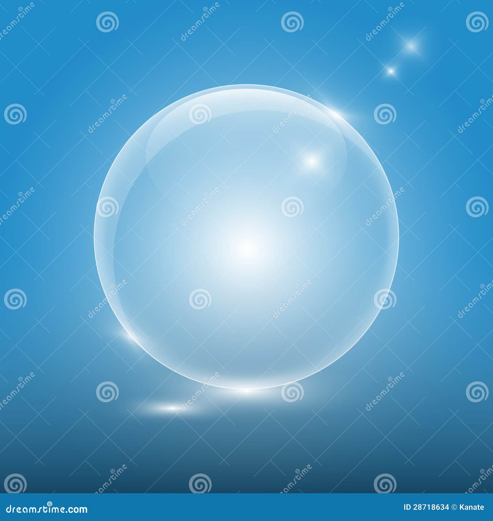 Transparente Glaskugel Auf Blauem Hintergrund Vektor Abbildung ...