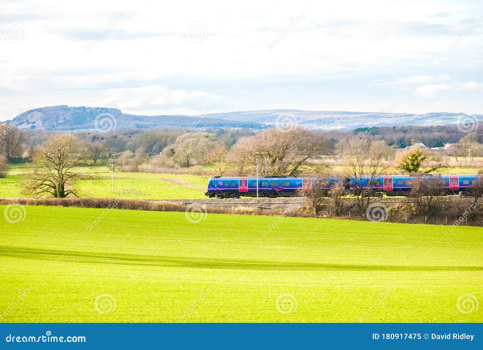 Express Passenger Train Passing Over A Huge Curve In A Place Named ...