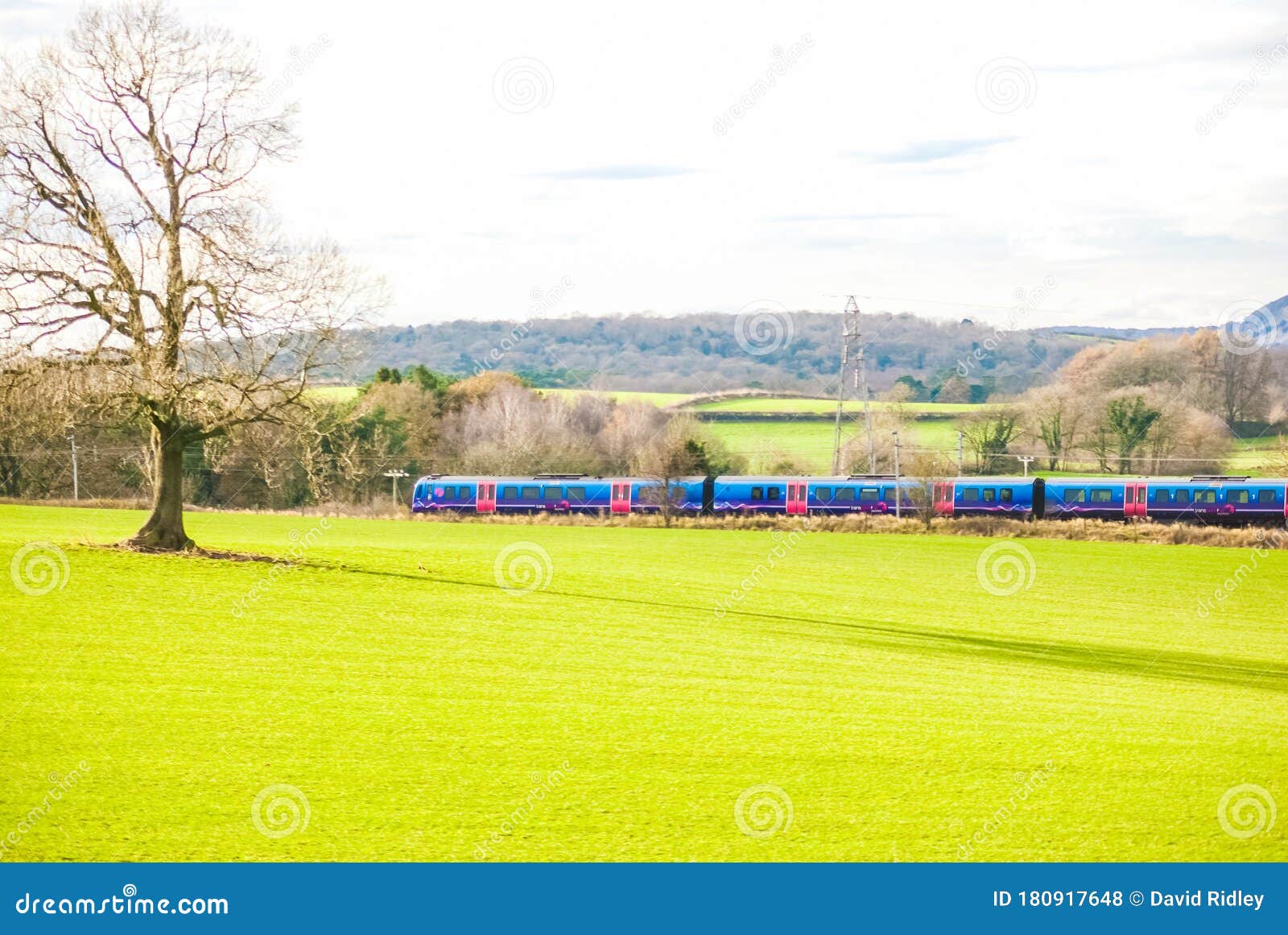 Express Passenger Train Passing Over A Huge Curve In A Place Named ...