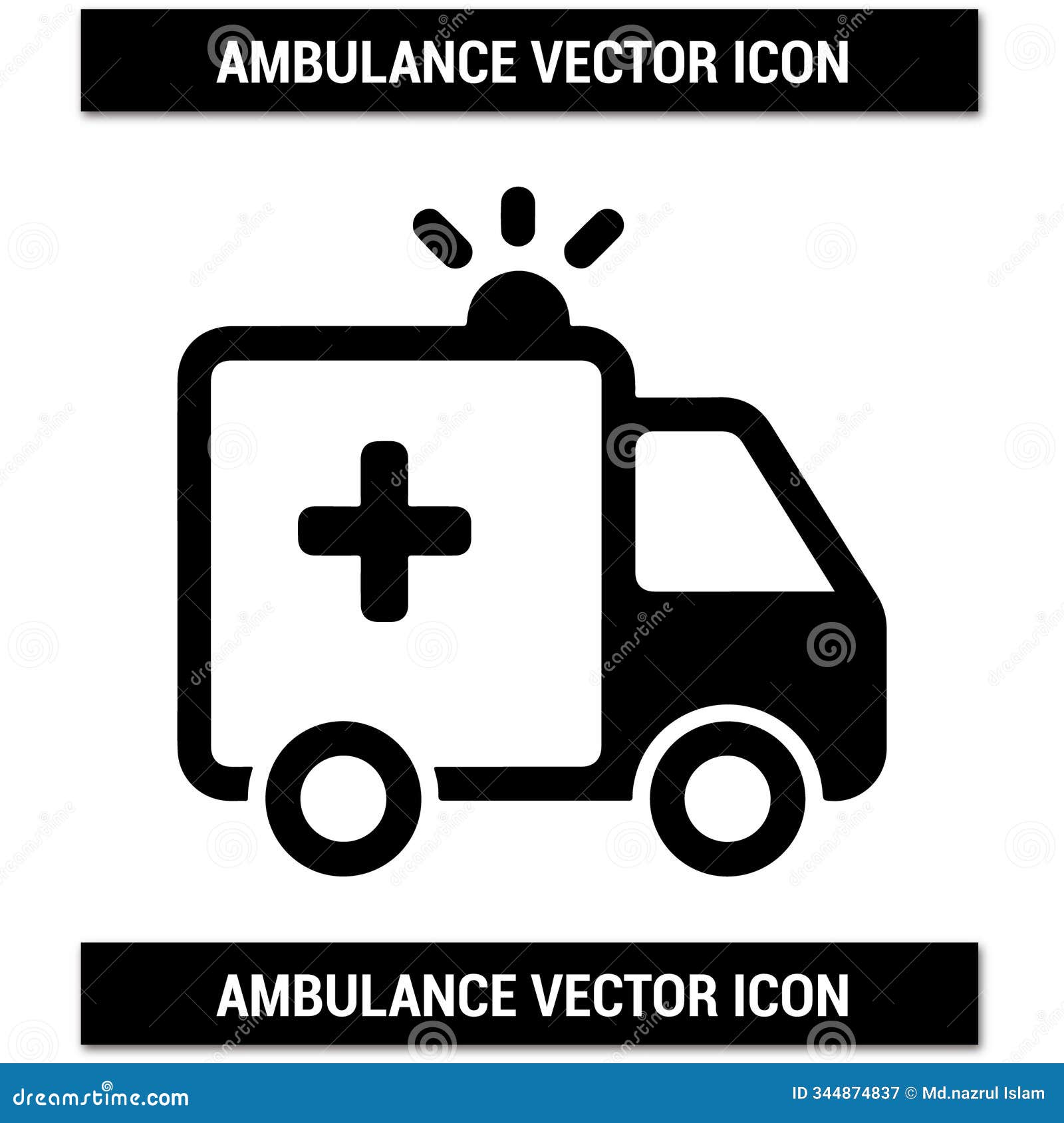 Ambulance Vector Side View Isolated. Ambulance Vector Art Illustration ...