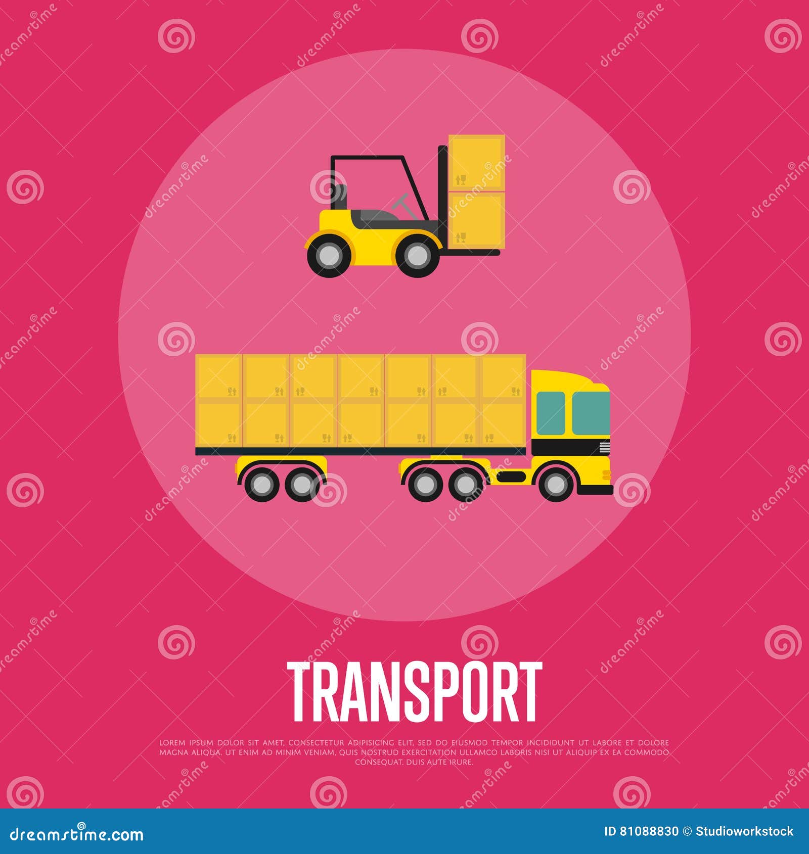 Transport Banner with Container Truck Stock Vector - Illustration of ...