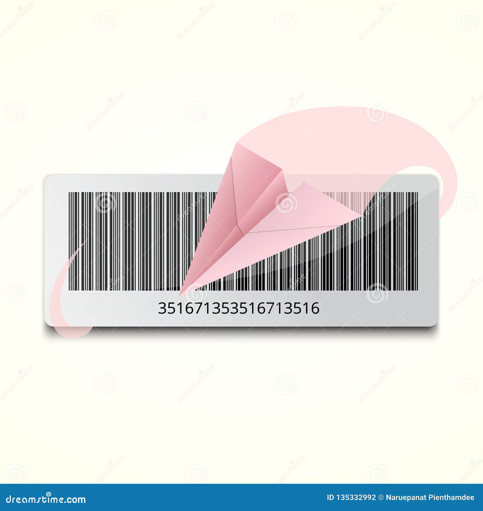Transport Icon Barcode and Paper Plane Stock Vector - Illustration of ...