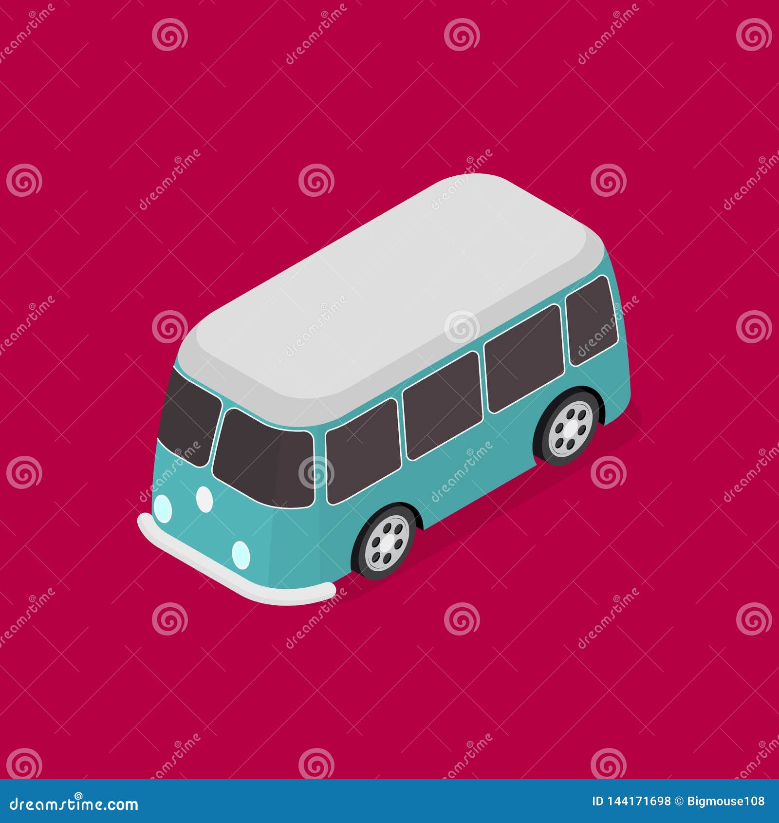 Transport Blue Van 3d Isometric View. Vector Stock Vector ...