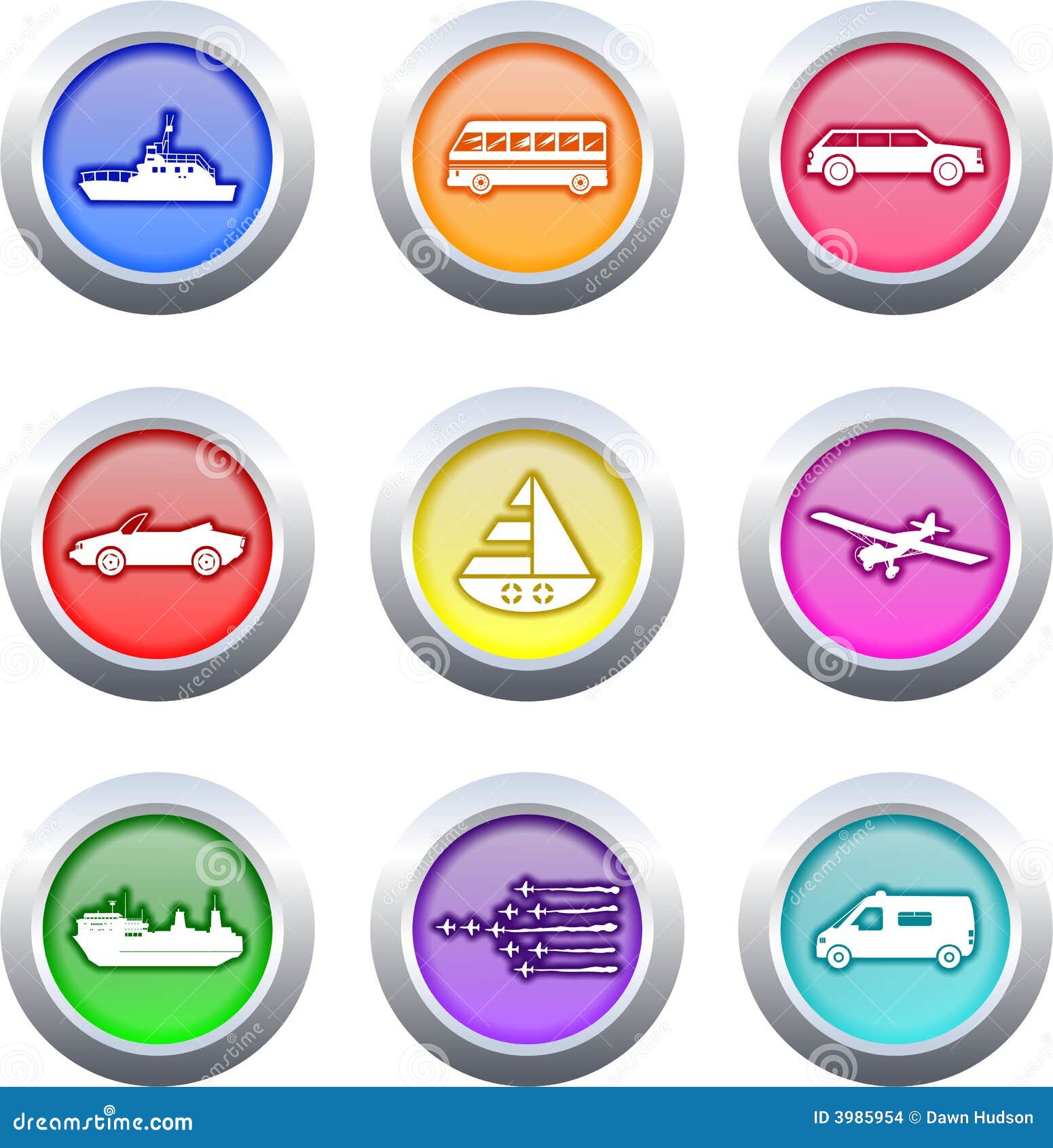 Transport buttons stock illustration. Illustration of sailing - 3985954
