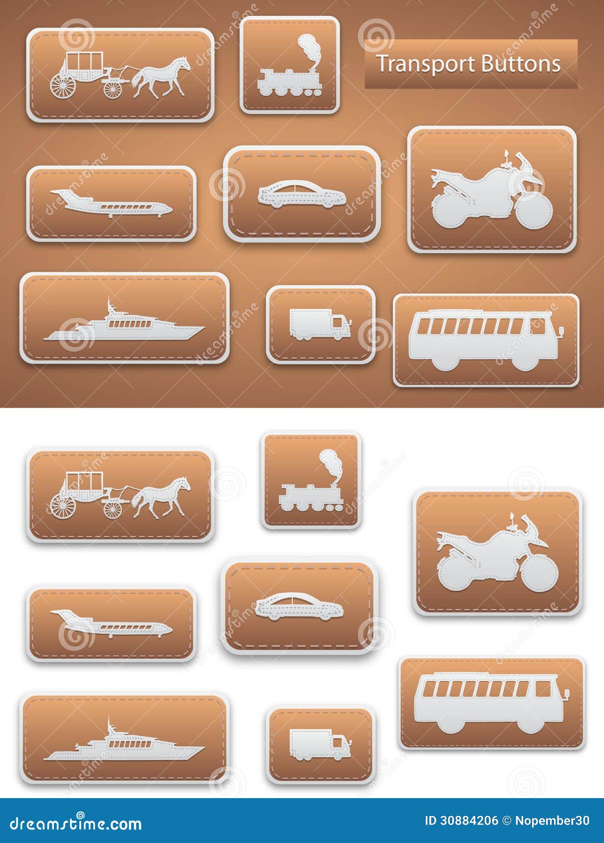 Transport Buttons Brown stock illustration. Illustration of icon - 30884206