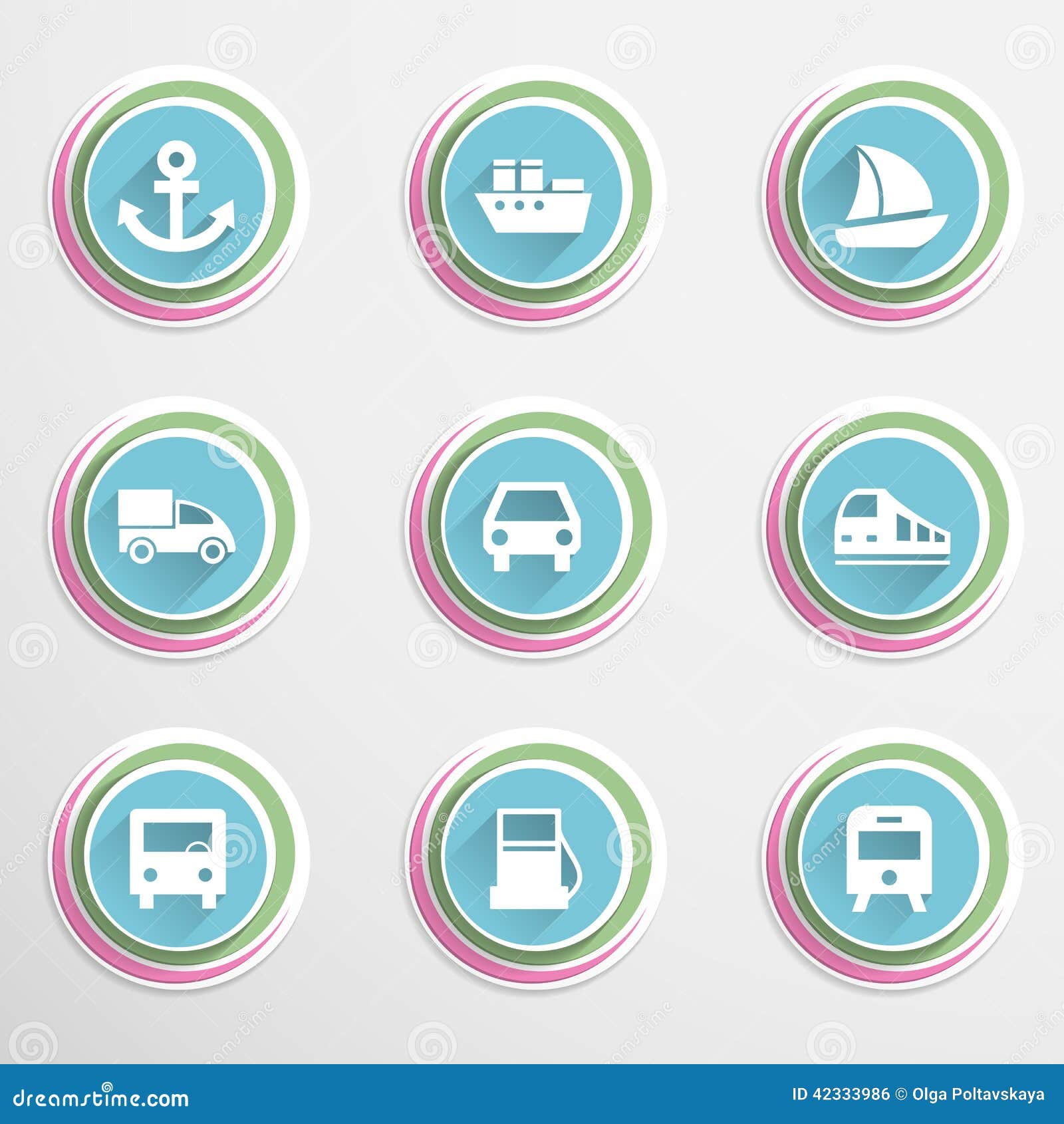 Transport buttons stock vector. Illustration of button - 42333986