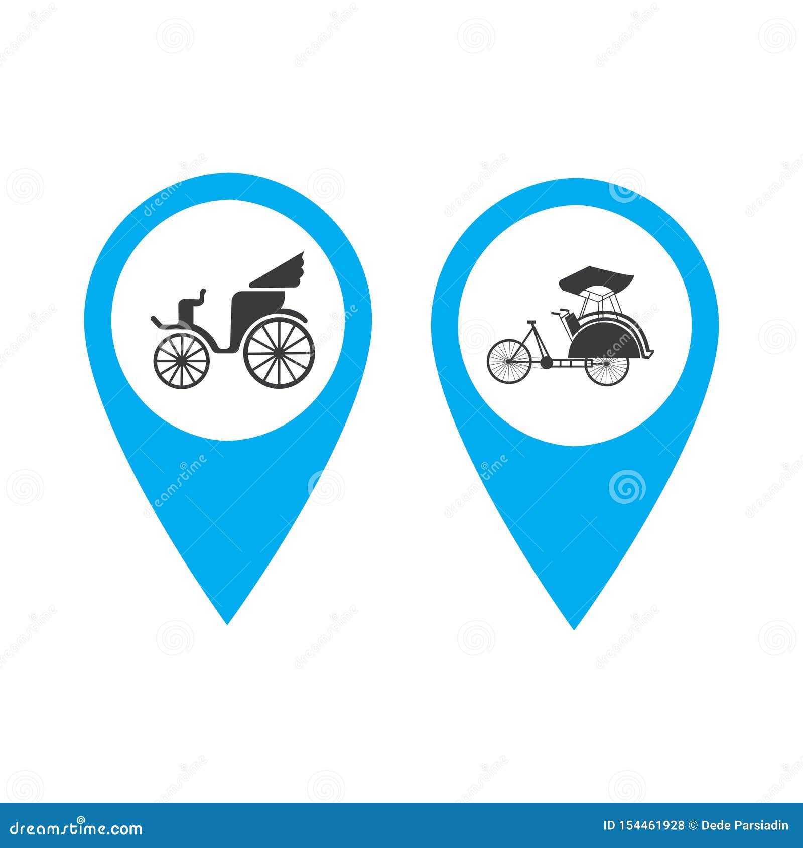 Transport Buttons Set with Map Vector Illustration Stock Vector ...