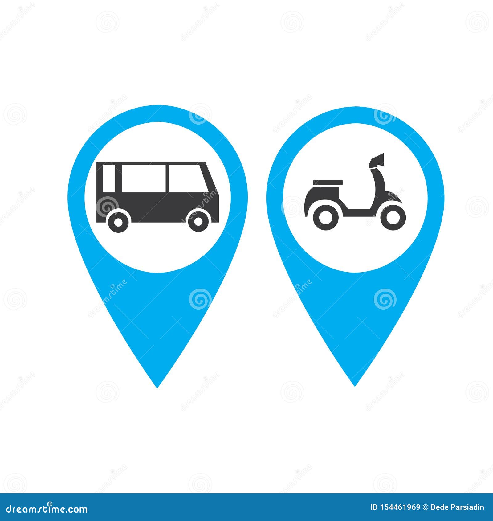 Transport Buttons Set with Map Vector Illustration Stock Vector ...
