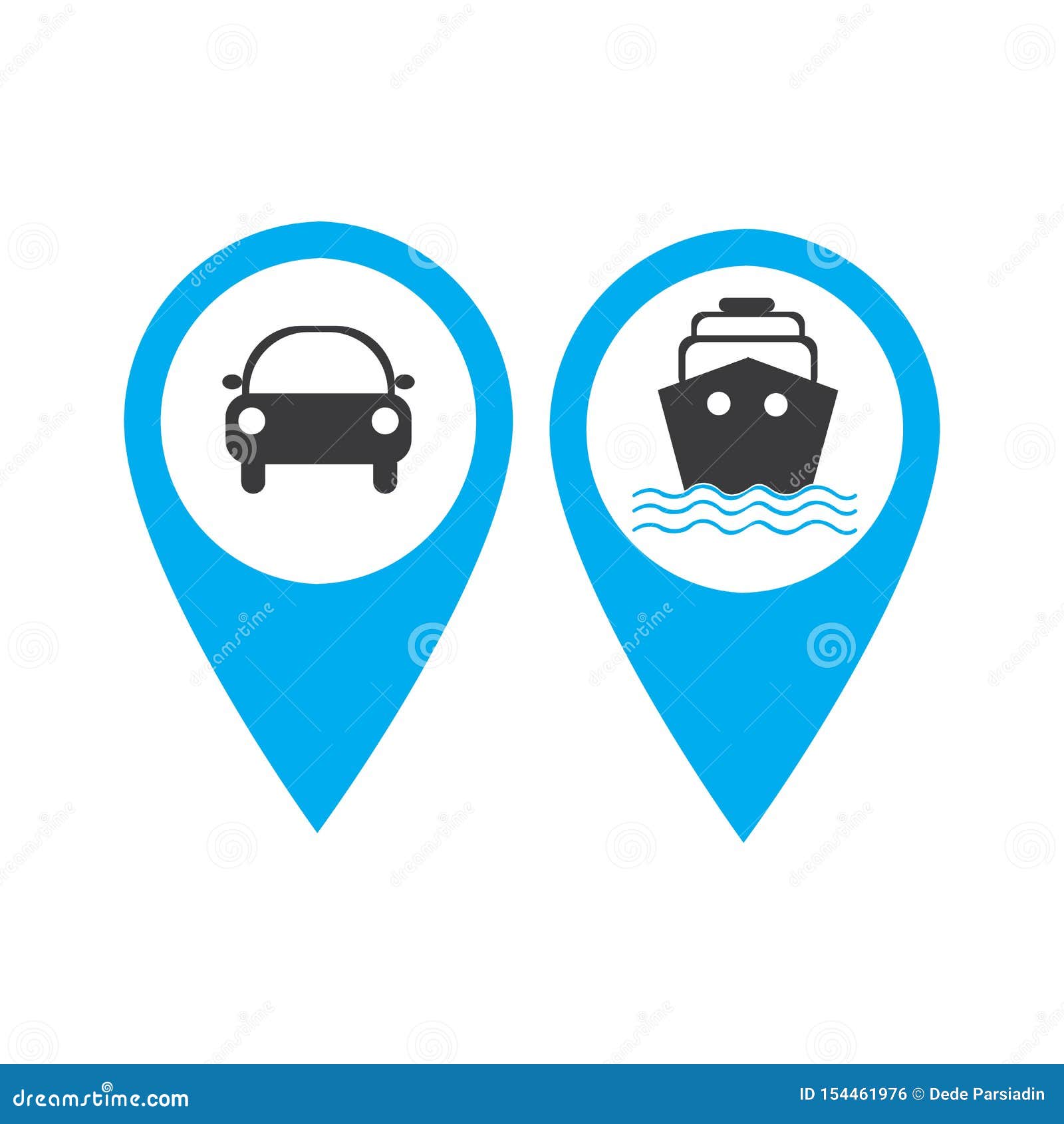 Transport Buttons Set with Map Vector Illustration Stock Vector ...