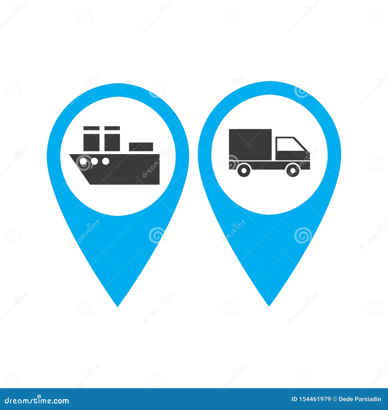 Transport Buttons Set with Map Vector Illustration Stock Vector ...