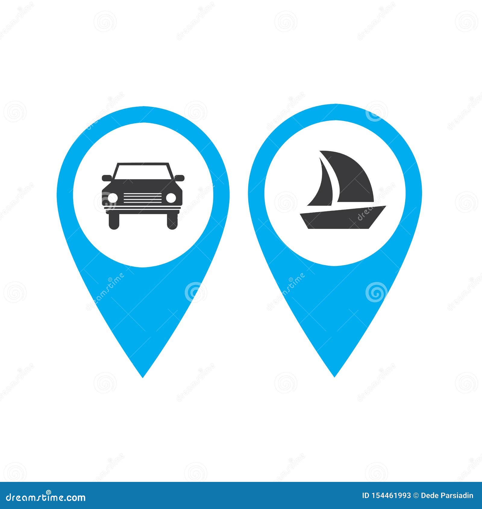 Transport Buttons Set with Map Vector Illustration Stock Vector ...