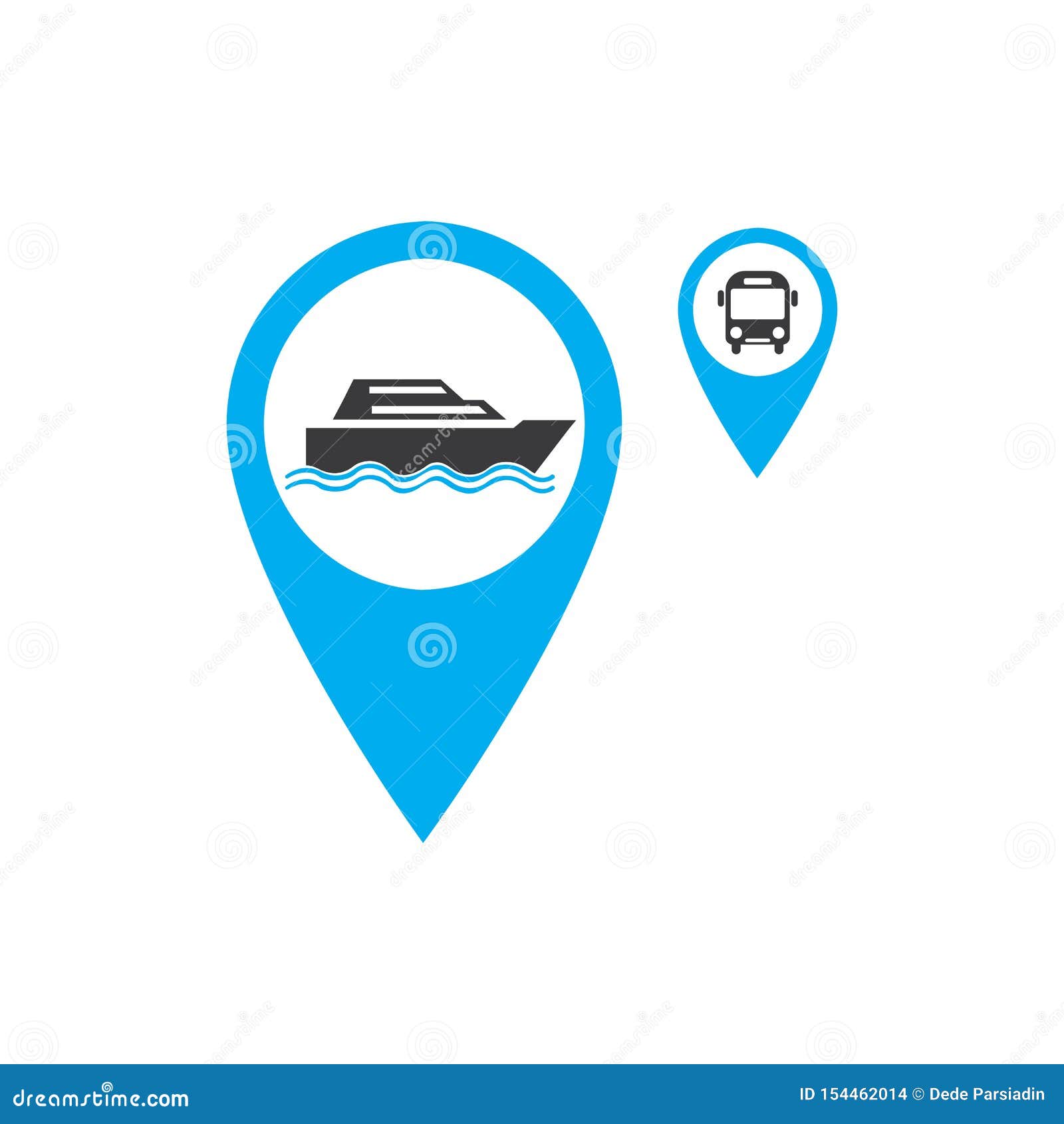 Transport Buttons Set with Map Vector Illustration Stock Vector ...