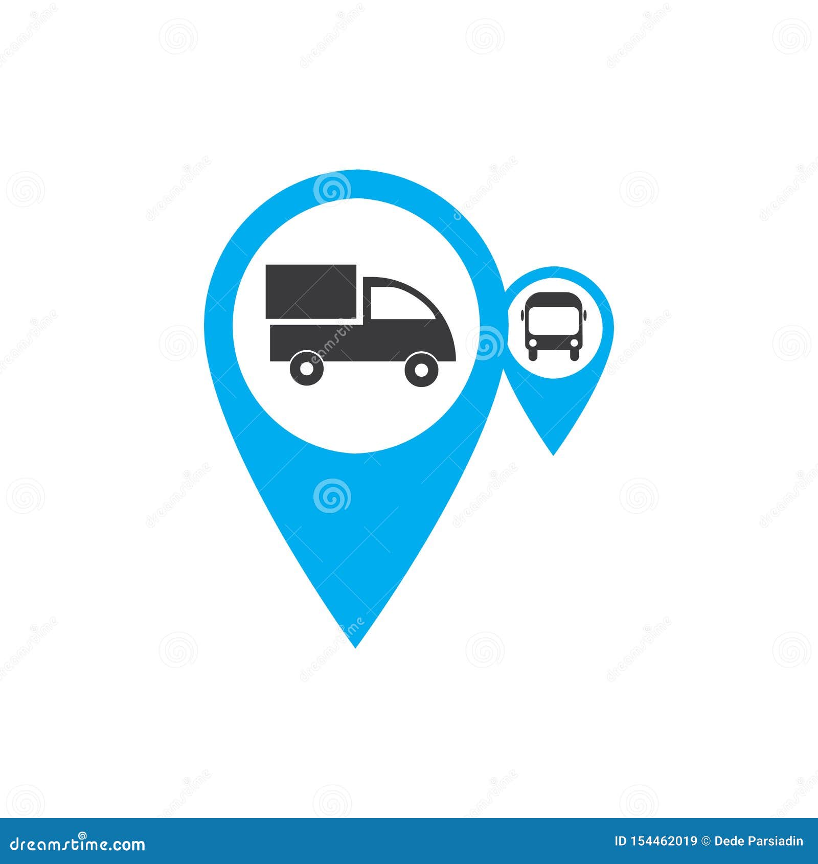 Transport Buttons Set with Map Vector Illustration Stock Vector ...