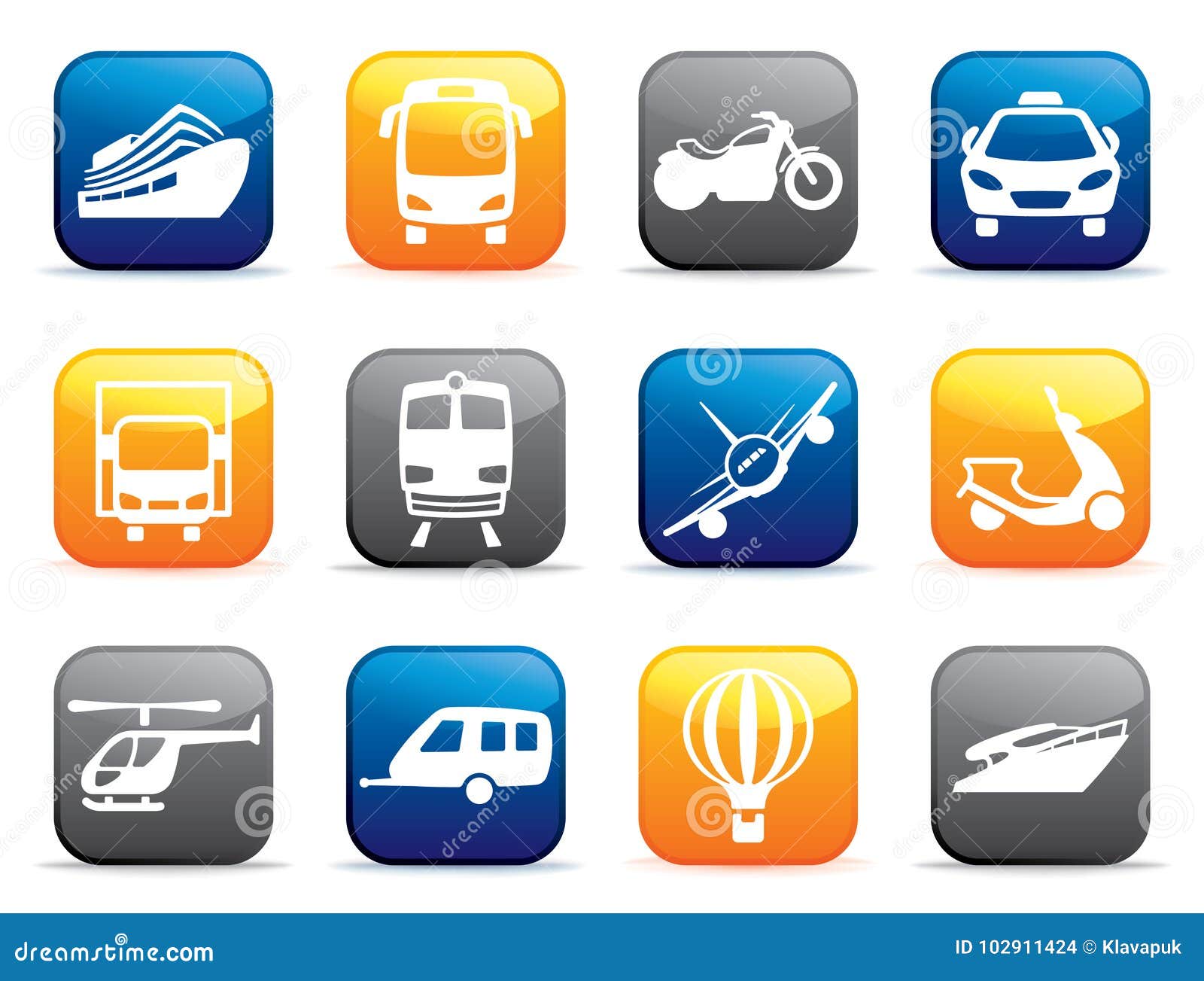 Transport Buttons. Vector Illustration Stock Vector - Illustration of ...