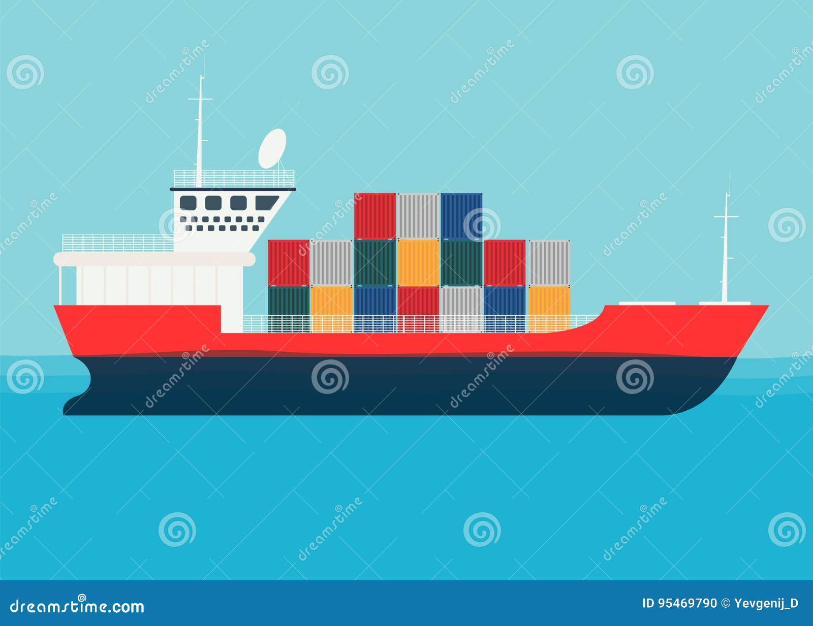 Sea Transportation Logistic. Sea Freight. Maritime Shipping. Merchant ...