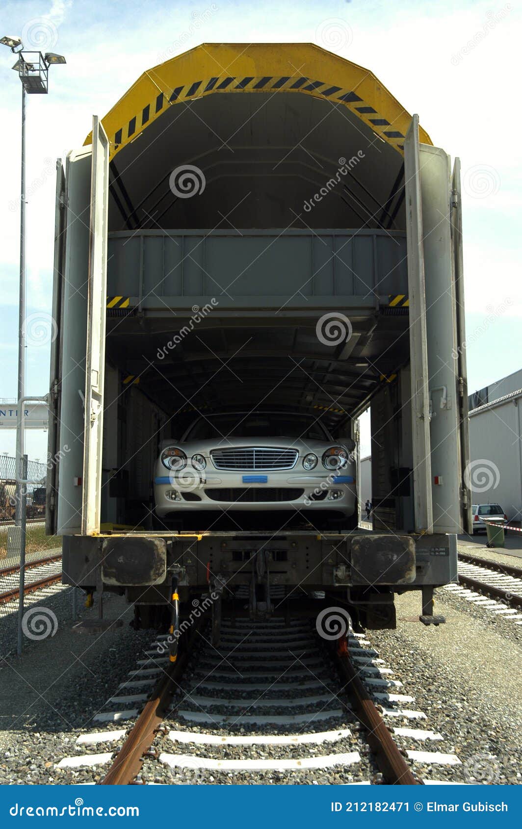 Transport of Cars by Rail with the Train Stock Image - Image of ...